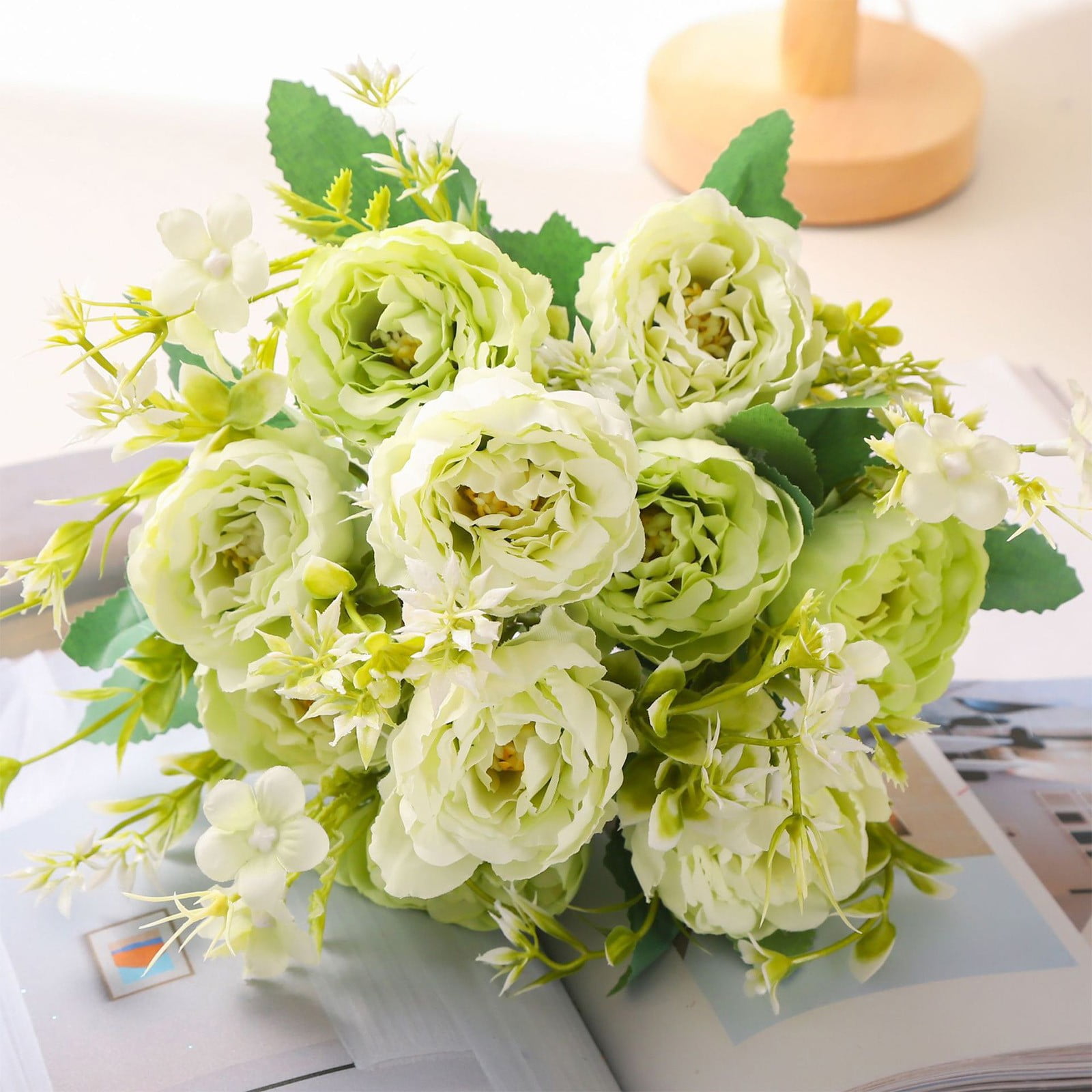 Kumdkd Blue Silk Fragrant Concubine Peony Wedding Bouquet - Artificial ...