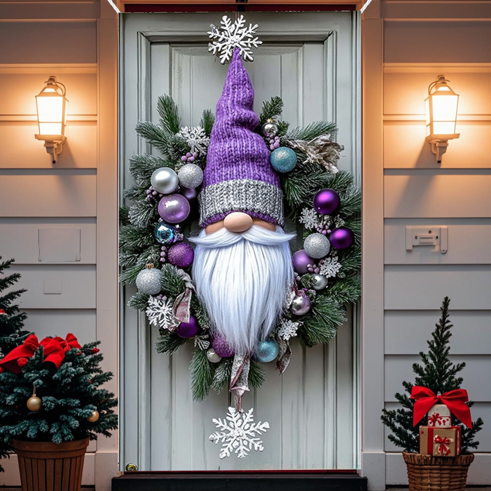 Kumdkd Christmas Gnome Door Cover with Door Decoration 71x35inch ...