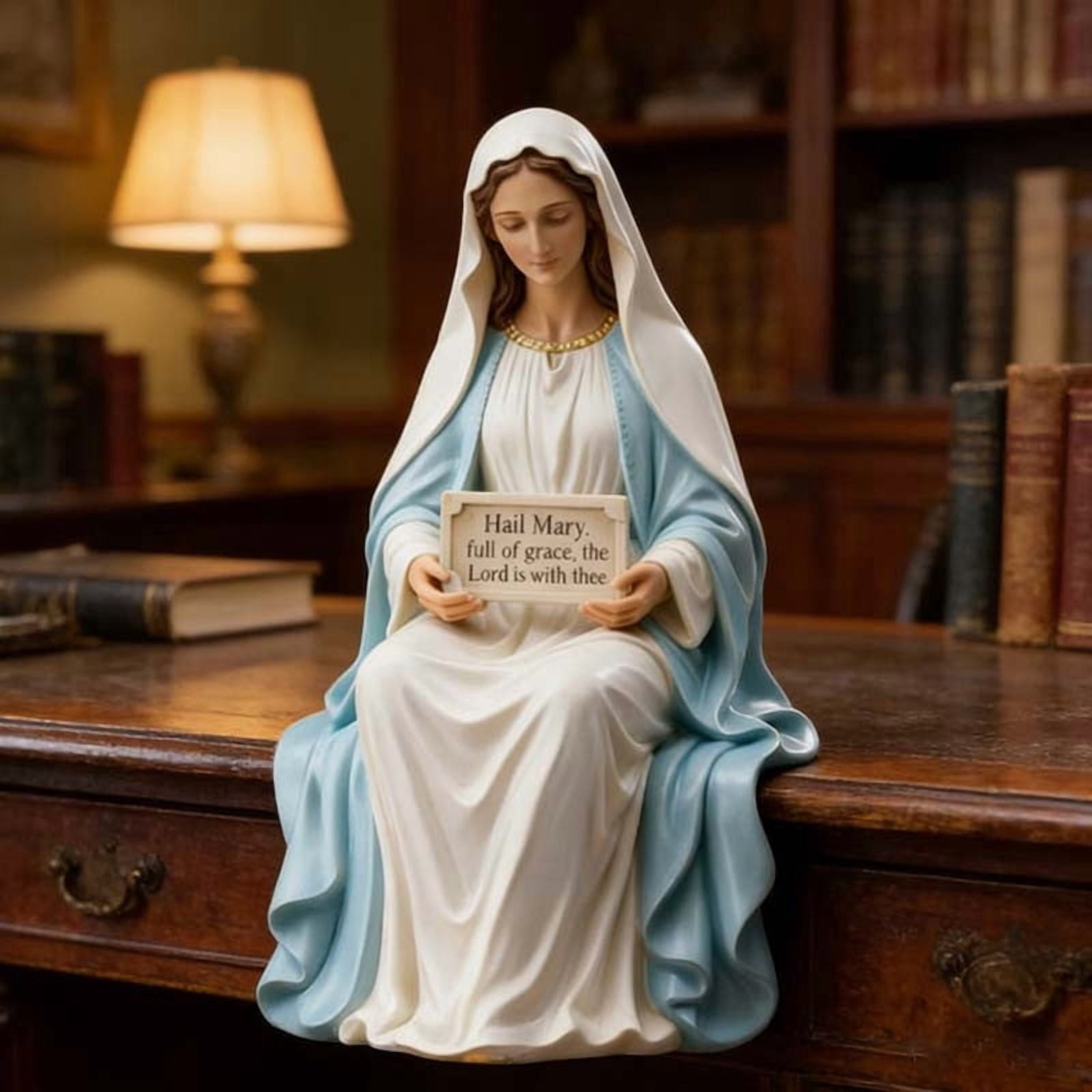 Kumdkd Handmade Resin Jesus Statue, Sitting Christ Figurine for Desk ...