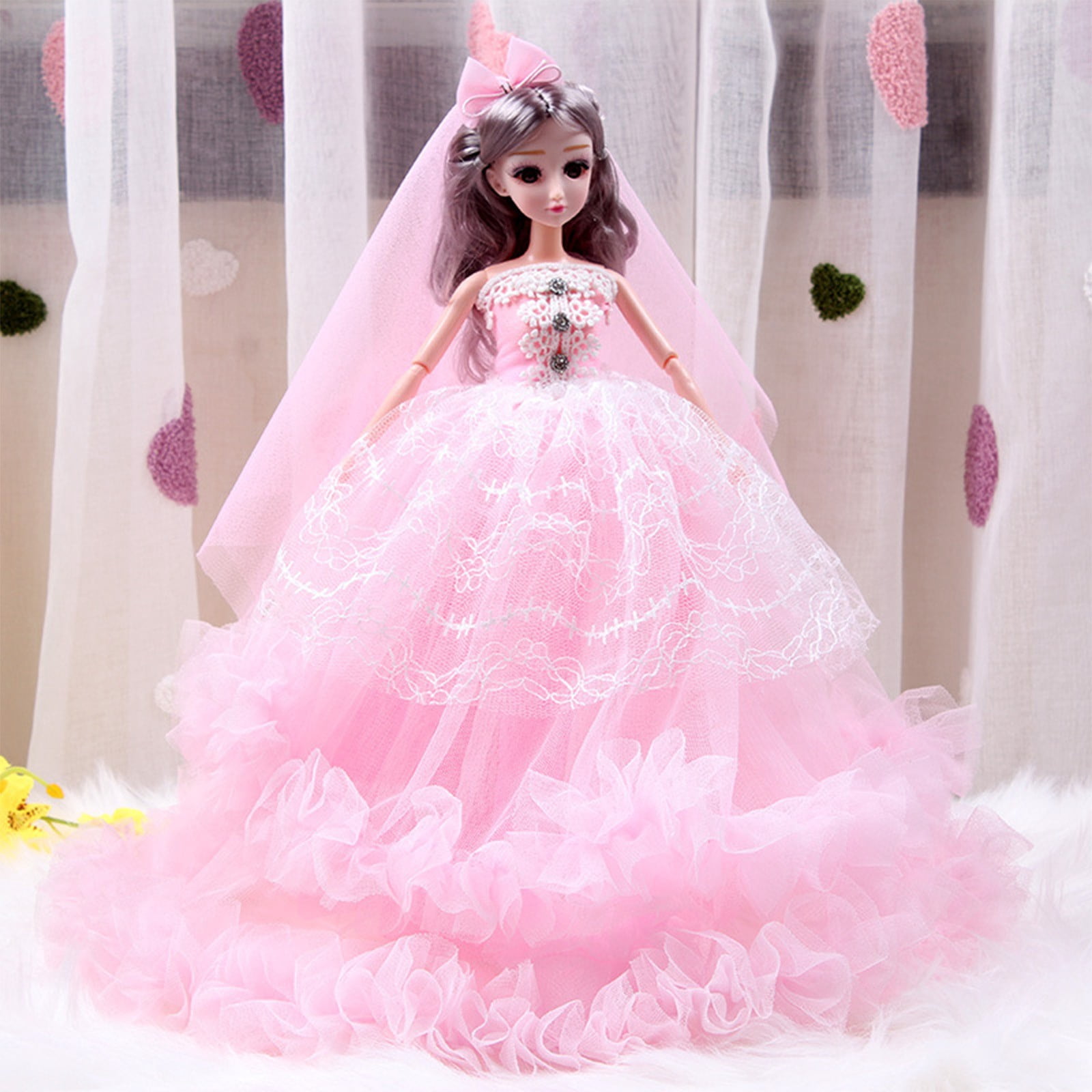Kumdkd Modern Wedding Doll - 17.7in Tall Bride Figure with Flexible ...
