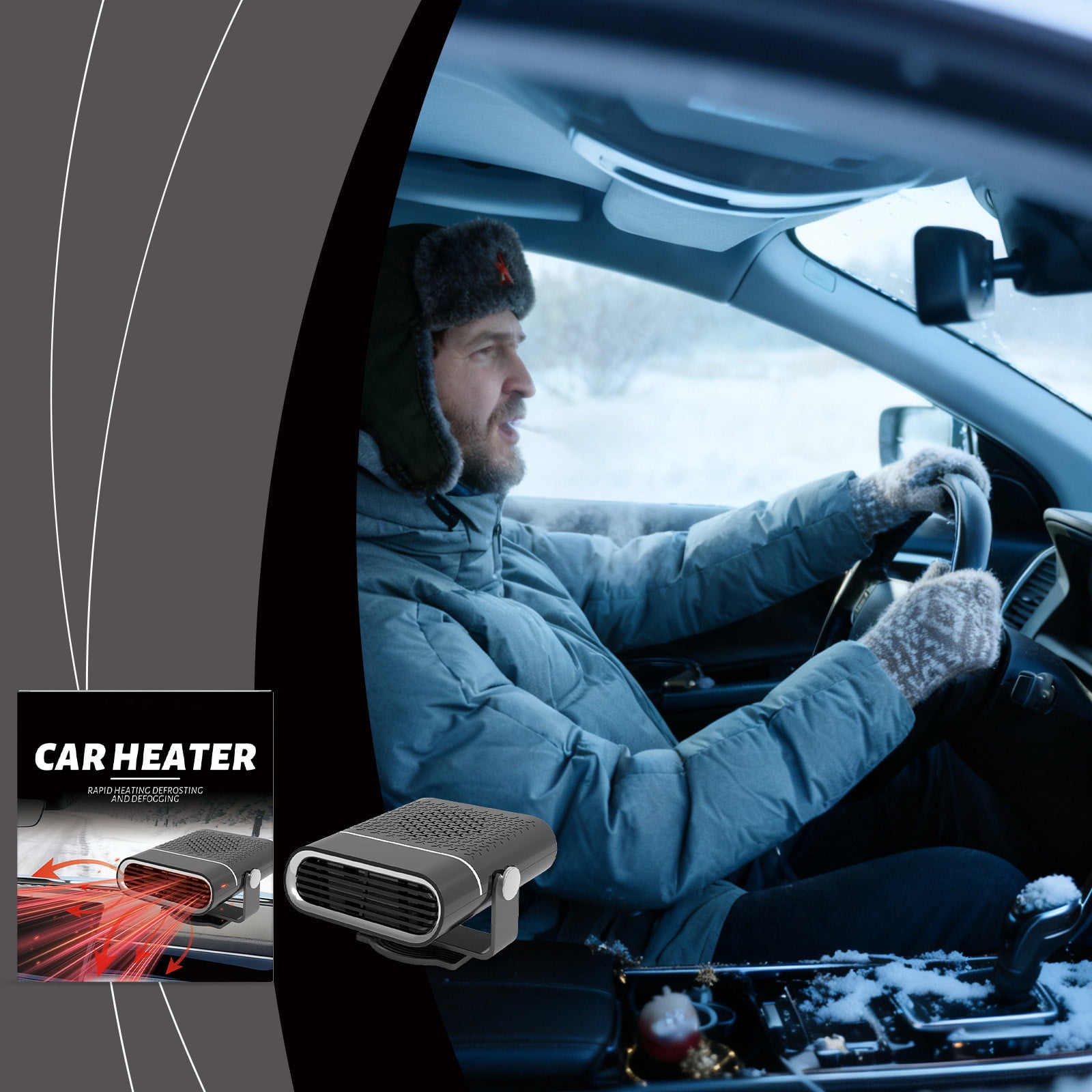 Kumdkd Portable 12V Car Heater & Defroster, 3-Second Quick Heat 360掳 ...