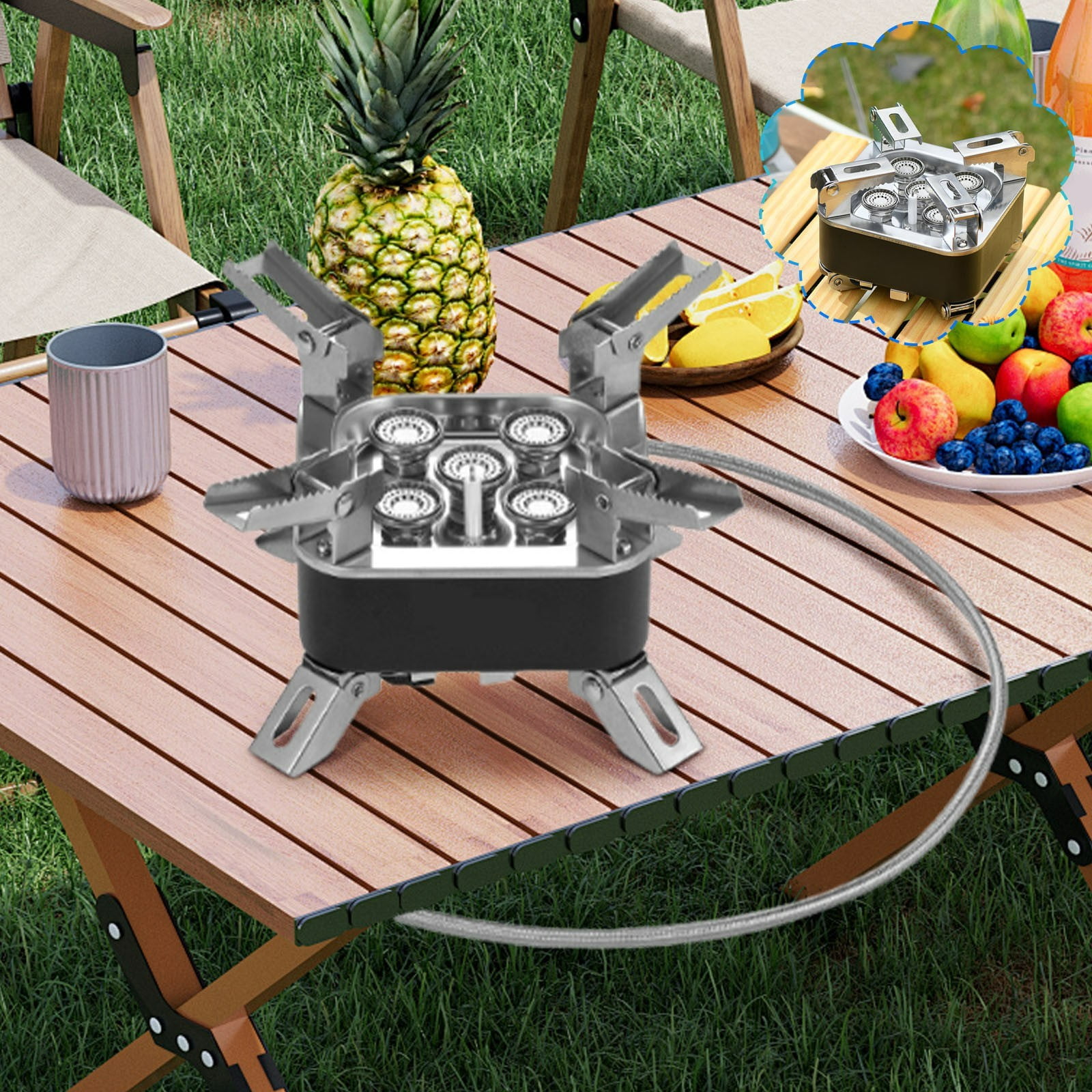 Kumdkd Portable Windproof Camping Gas Stove - Outdoor Hiking Stove with ...