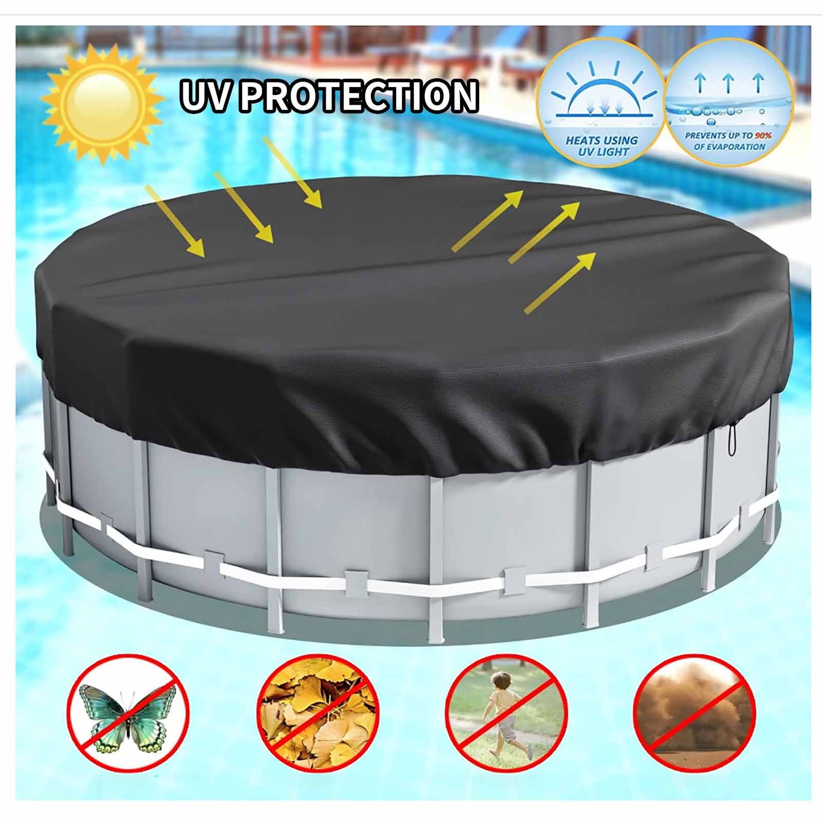 Kumdkd Round Pool Cover 15ft - Heavy Duty Waterproof Sun Shield for ...