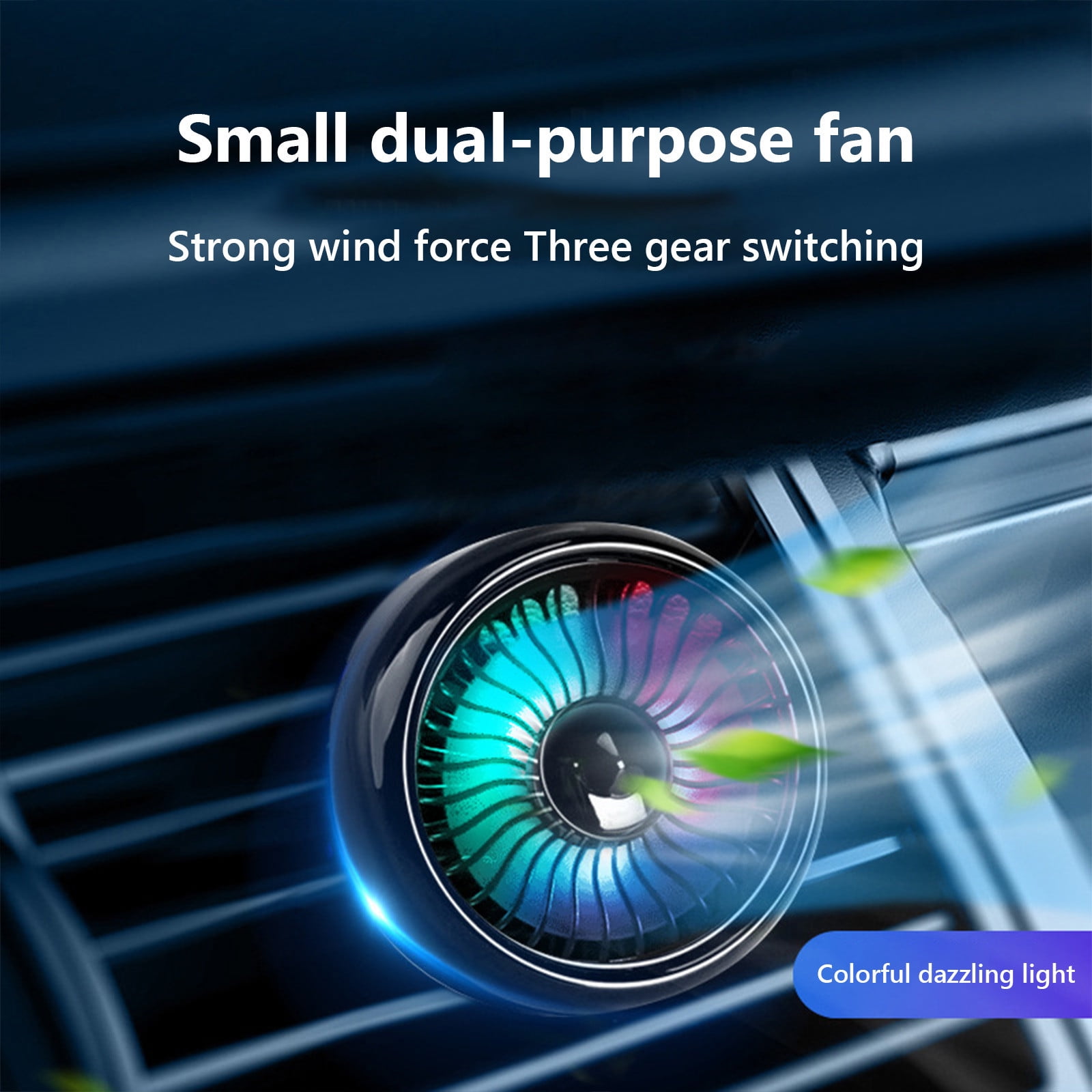 Kumdkd USB Car Vent Fan Foldable 3-Speed Dashboard Mount - Ultra Quiet ...