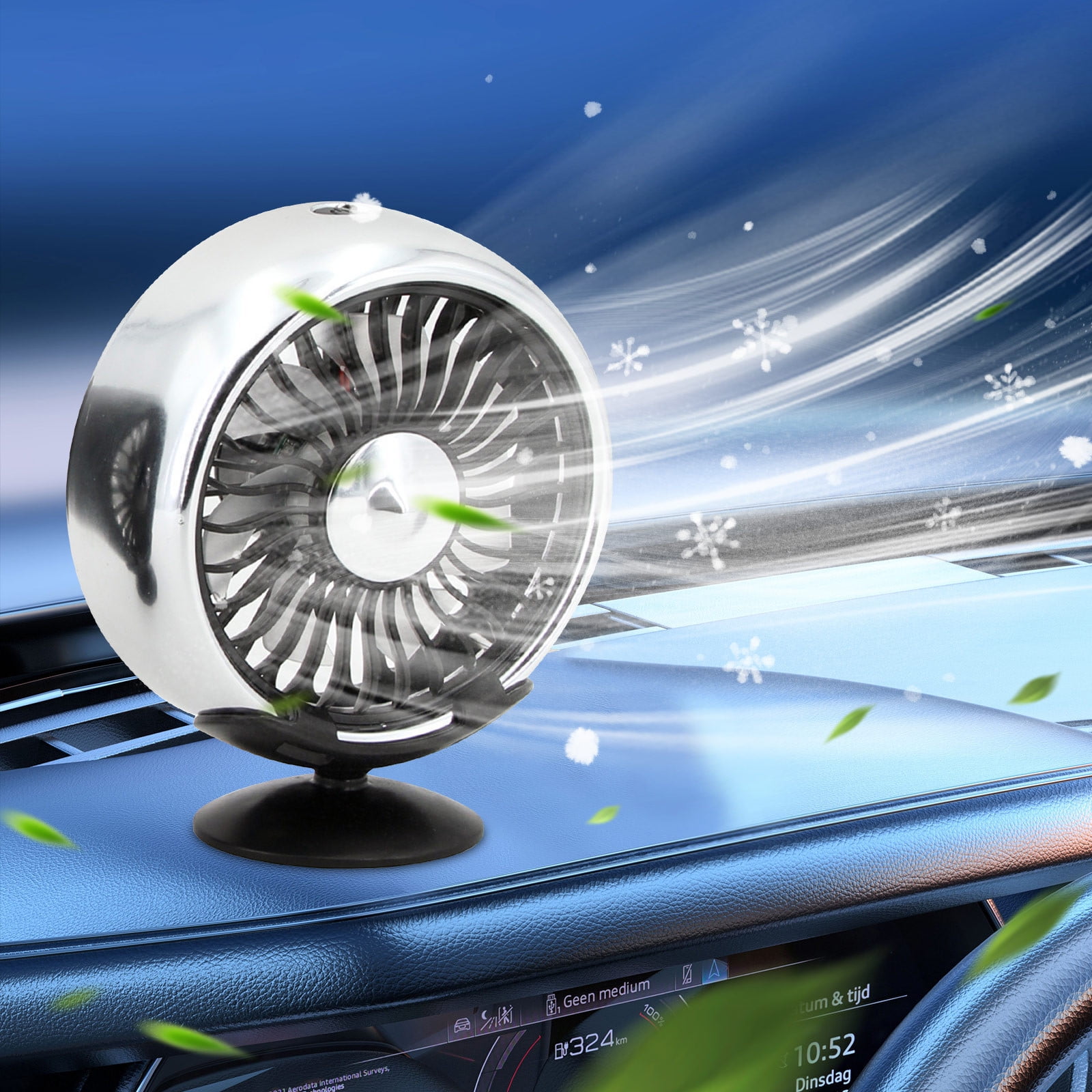 Kumdkd USB Car Vent Fan Foldable 3-Speed Dashboard Mount - Ultra Quiet ...