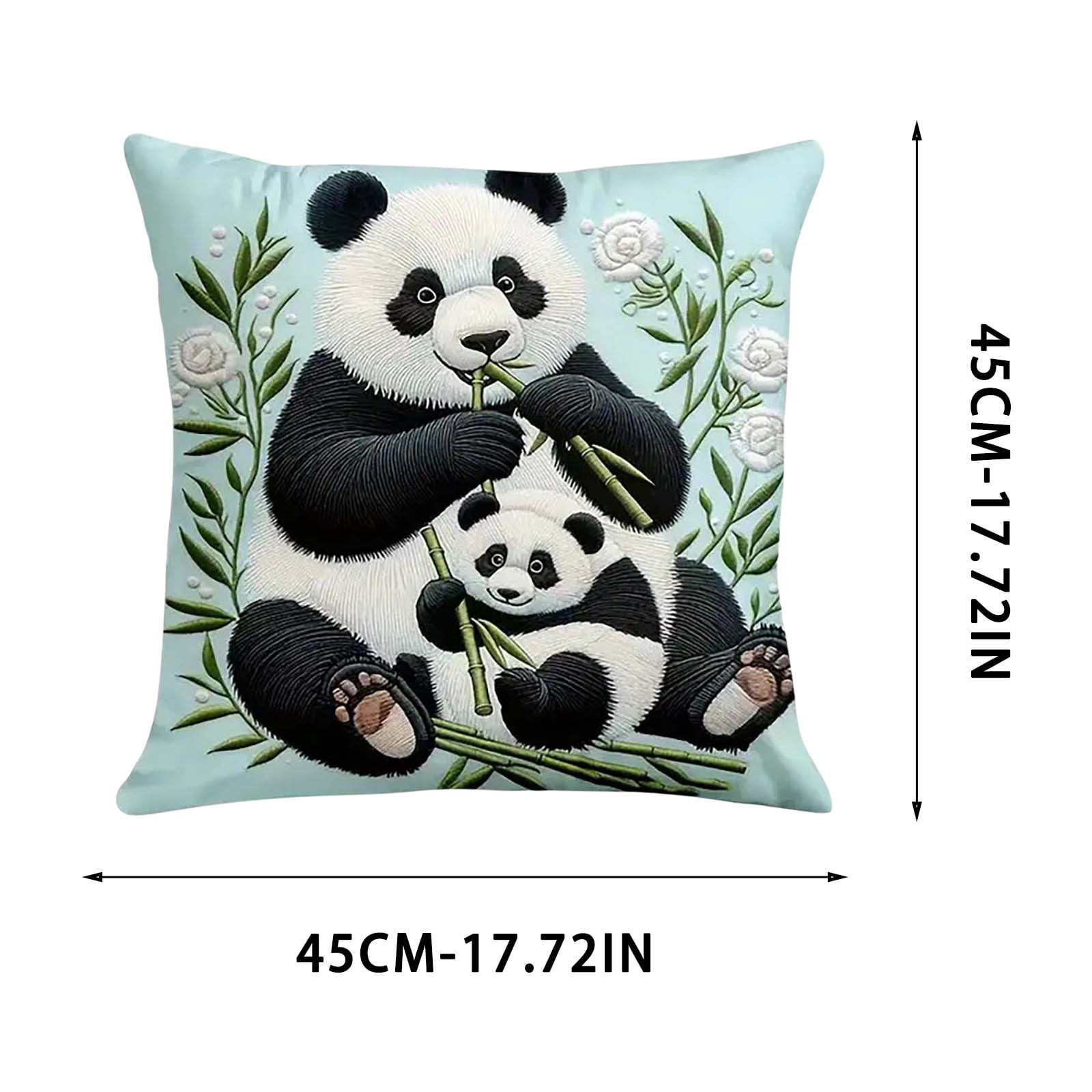 Kumdkd Winter Pandas Theme Pillow Cover, Festive Cushion Case with ...