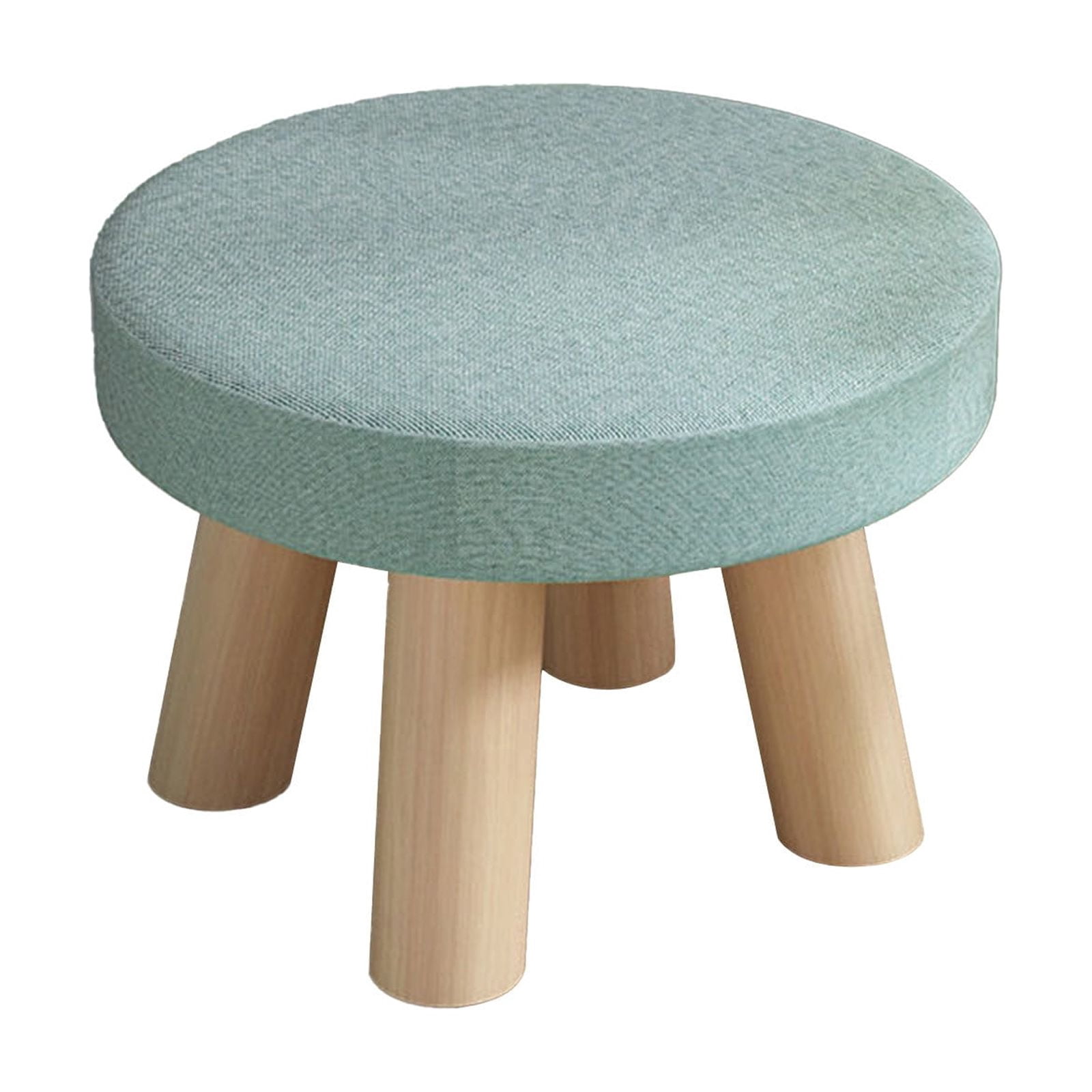 Kumdkdwn Modern Round Wooden Foot Stool with Soft Padded Seat – Small ...