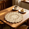 Kumdkdwn Woven Corn Husk Placemat – Natural Round Heat-Resistant Table ...