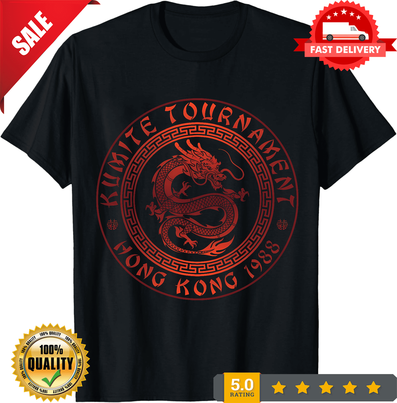 Kumite Tournament Hong Kong 1988! Dragon Logo Made in Australia Tshirt ...