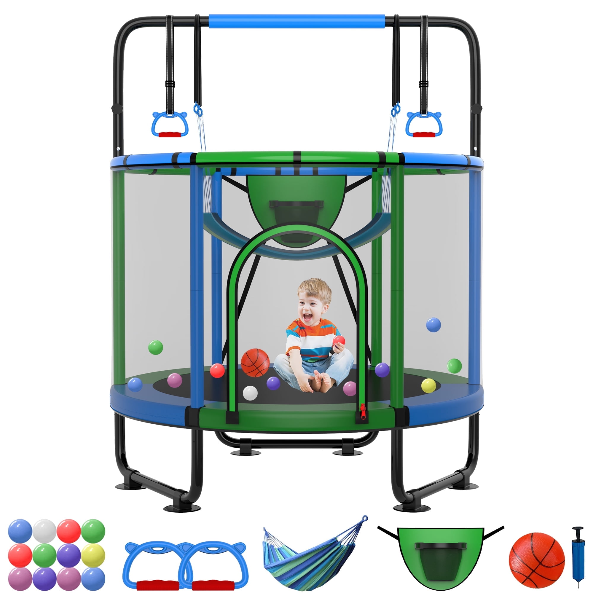 Kumix 54'' Trampoline for Kids, 330LBS Indoor/Outdoor Trampoline with ...