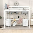 Kumix Loft Bed Full Size with Desk, Wood Loft Bed with Drawers and ...