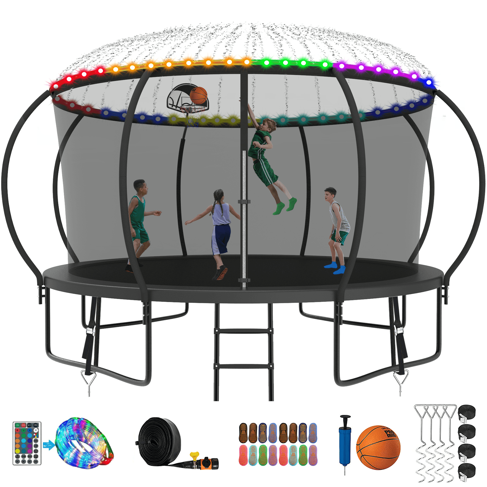 Kumix Trampoline 1200LBS for 6-7 Kids/ 2-3 Kids, 12FT Trampoline with ...