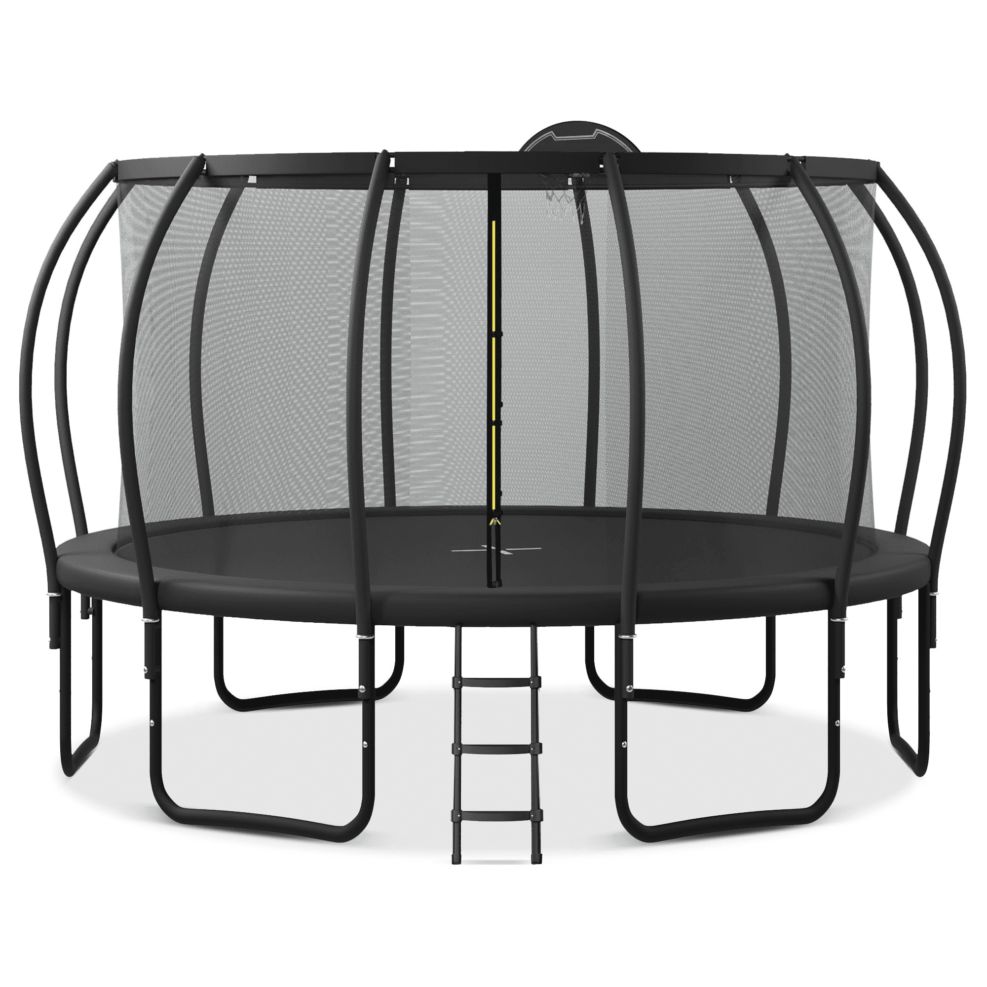 Kumix Trampoline 12-16FT with Hoop, Net & Stakes, 1500LBS Capacity, for ...