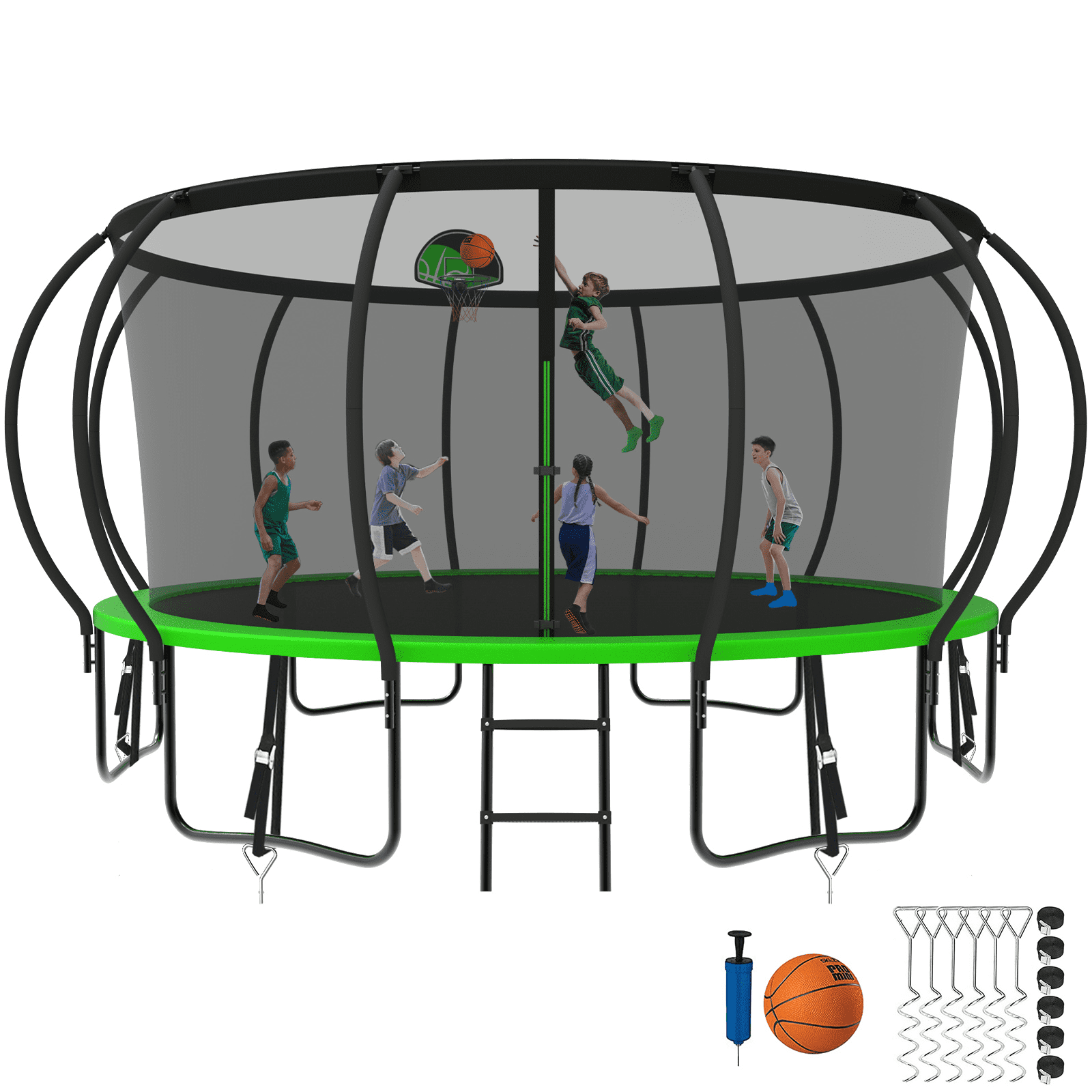 Kumix Trampoline 15FT, 1500LBS Trampoline for 8-9 Kids/4-5 Adults ...