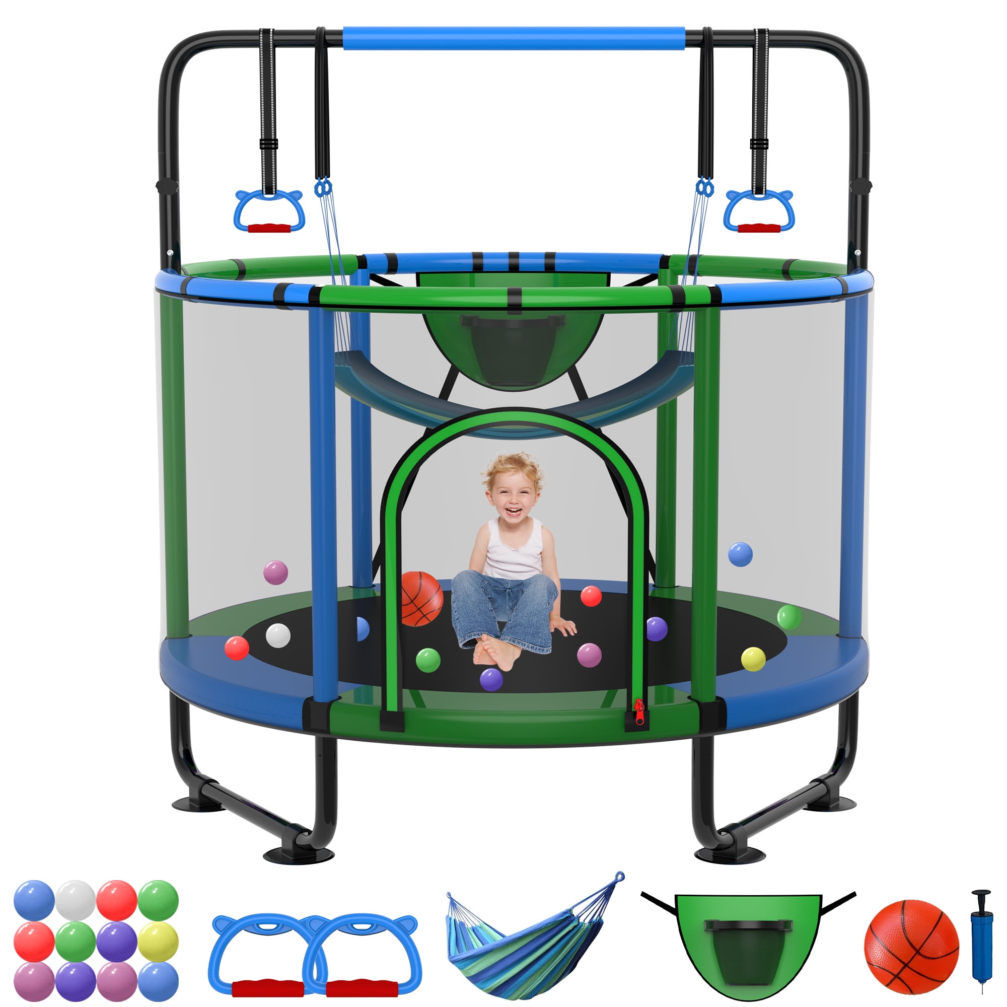 Kumix Trampoline for Kids, 54'' Toddler Trampoline with Enclosure ...