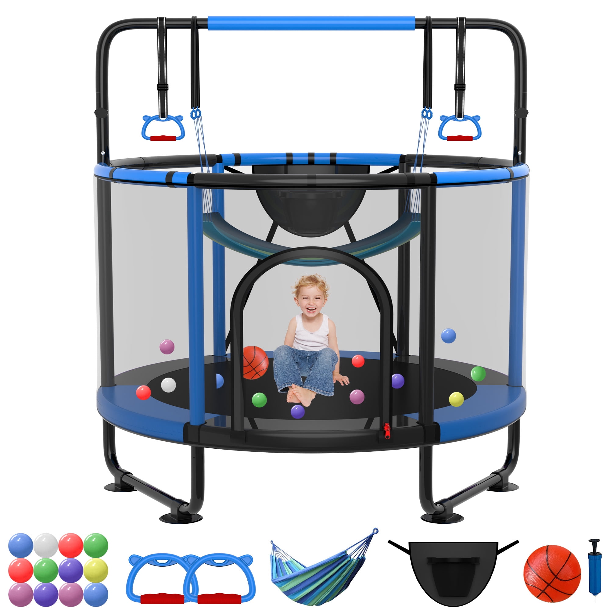 Kumix Trampoline for Kids, 54'' Toddler Trampoline with Enclosure ...