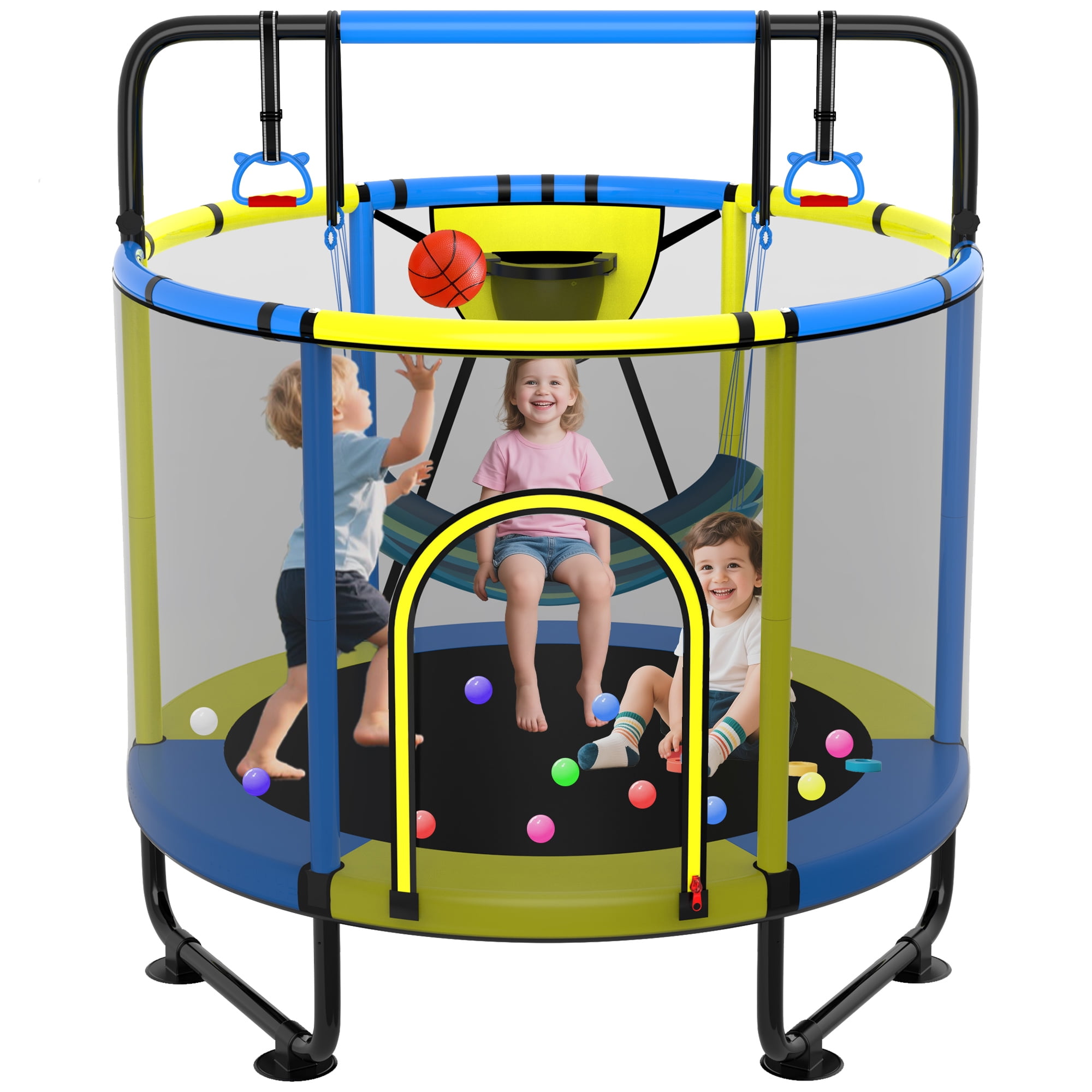 Kumix Trampoline for Kids, 60'' Toddler Trampoline with Enclosure ...