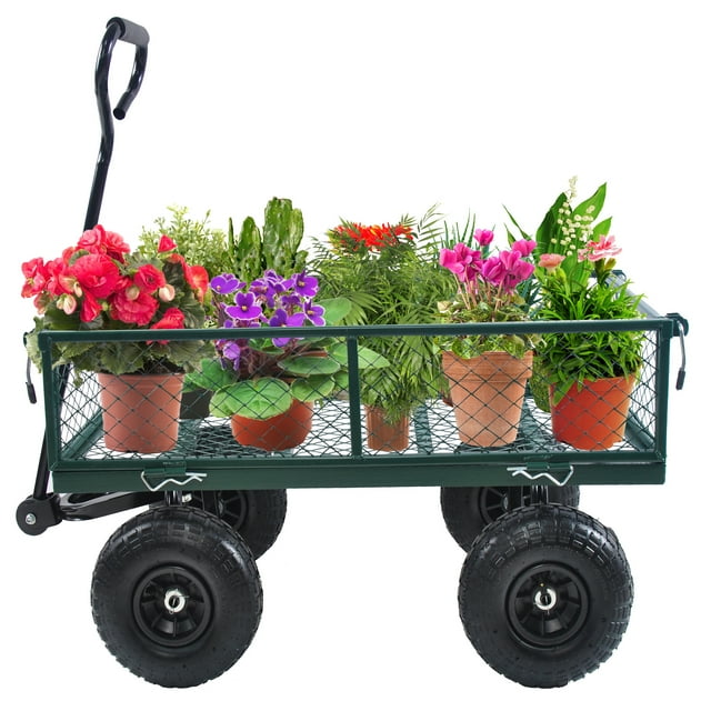 Kumix Wagon Cart, Foldable Garden Cart with Big Wheels, 650LBS Capacity ...