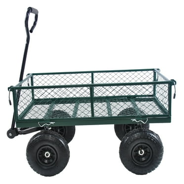 BENTISM Steel Garden Cart, 500lbs Capacity, Convertible Utility Wagon ...