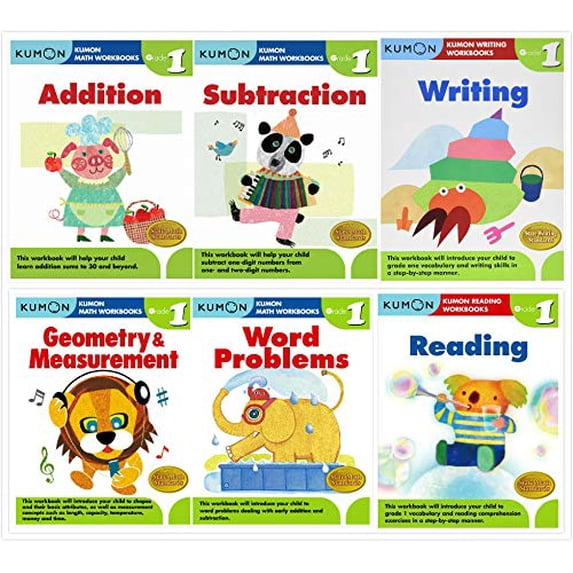 Kumon Grade 1 Complete Set (6 Workbooks) - Addition, Subtraction ...