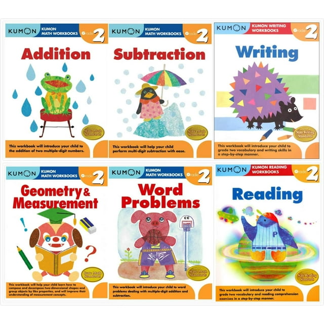 Kumon Grade 2 Complete Set (6 Workbooks) - Addition, Subtraction ...