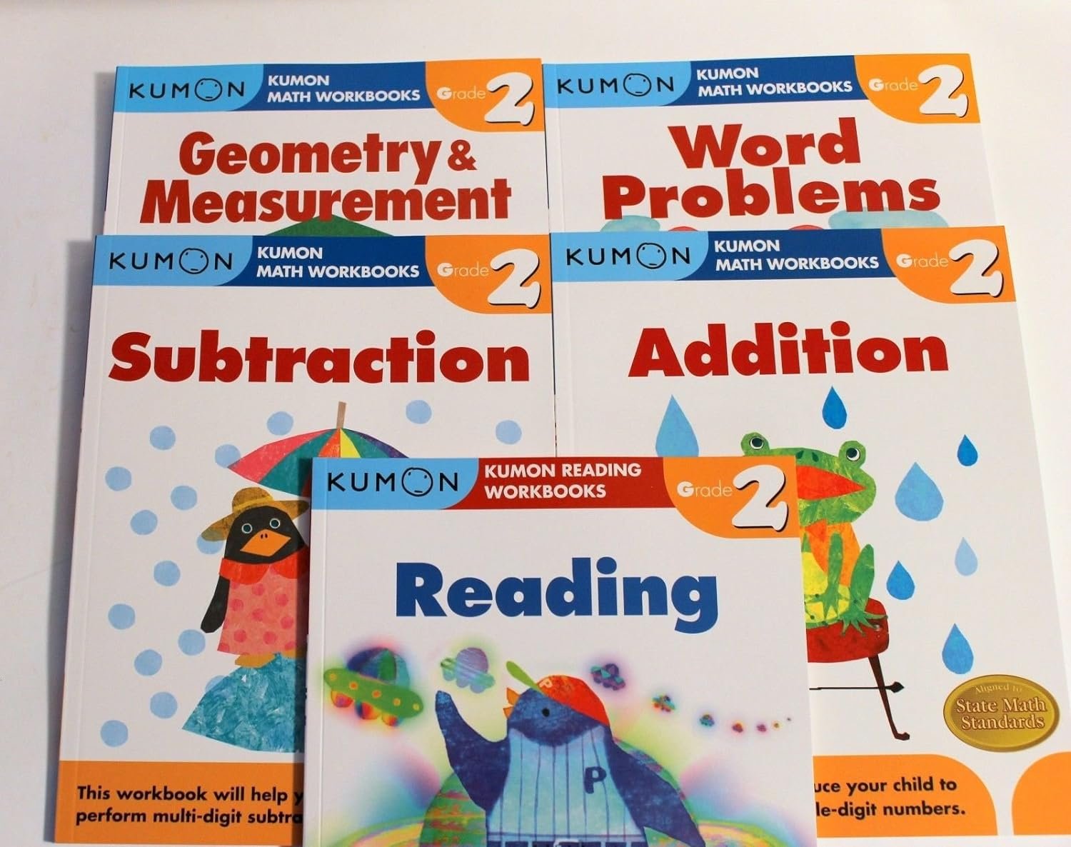 Kumon Grade 2 Set 5 Books : Addition, Subtraction, Geometry ...