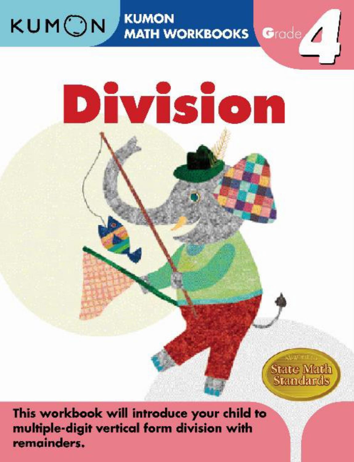 Michiko Tachimoto, Math Workbook, Grade 4 Division, Kumon Method ...