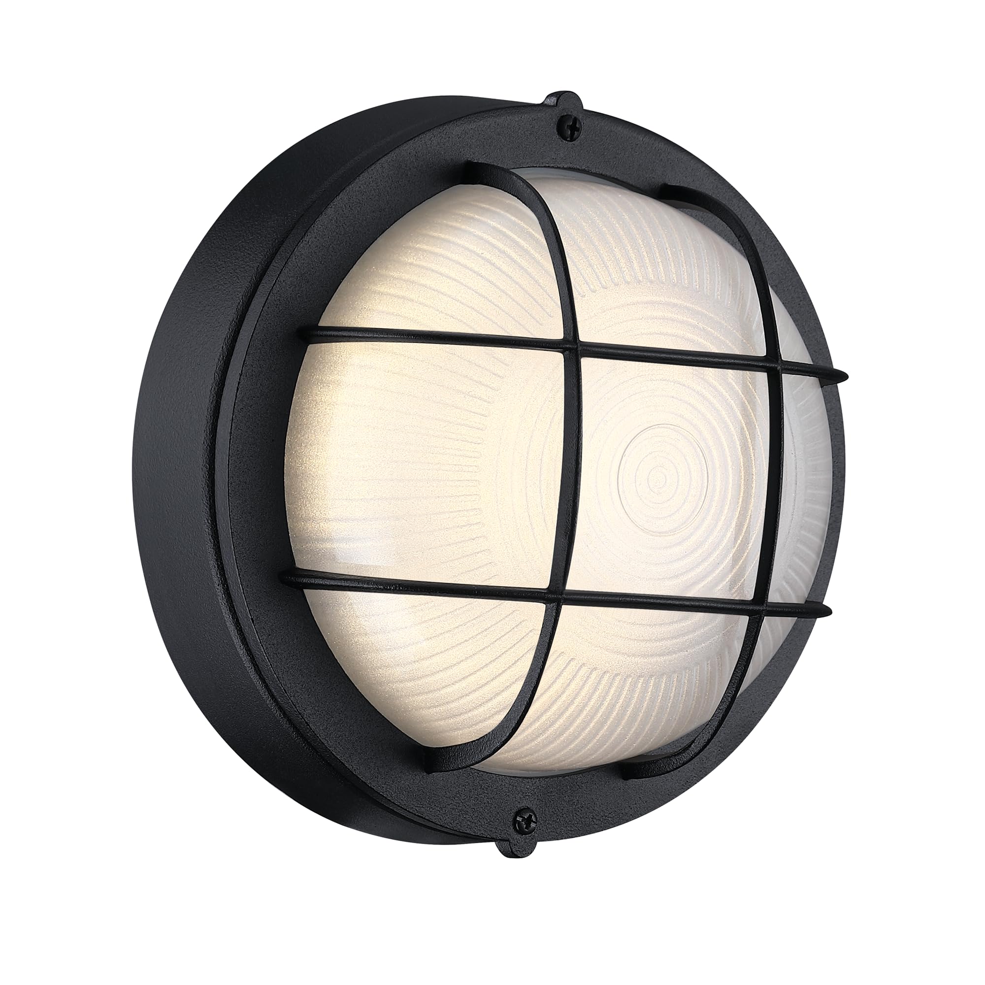 Kumtin Smart 8‘’ Outdoor Round LED Bulkhead Light, Mount for Wall or ...
