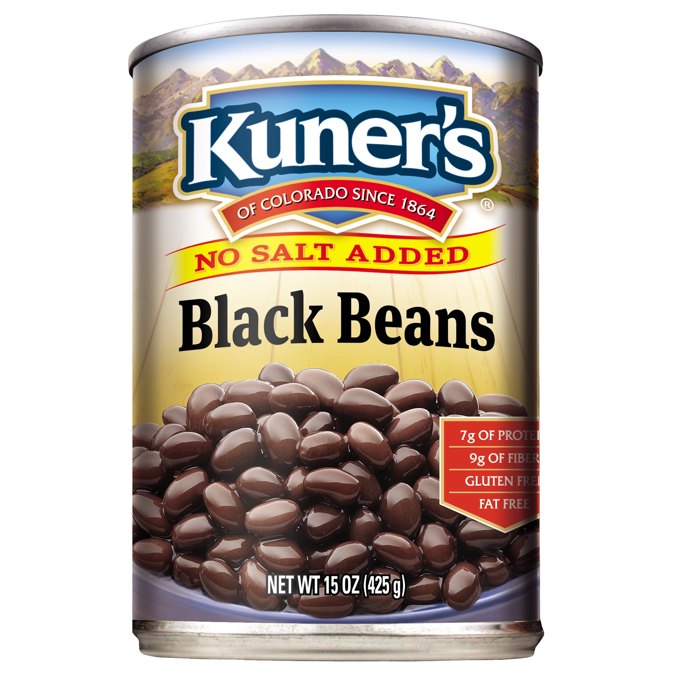Kuner's No Salt Added Black Beans, Gluten Free, Fat Free, Vegan, 15 oz ...
