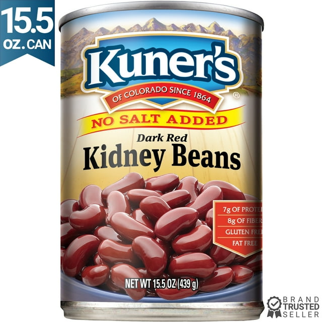 Kuner's Dark Red Kidney Beans No Salt Added 15.5 oz. Can - Walmart.com