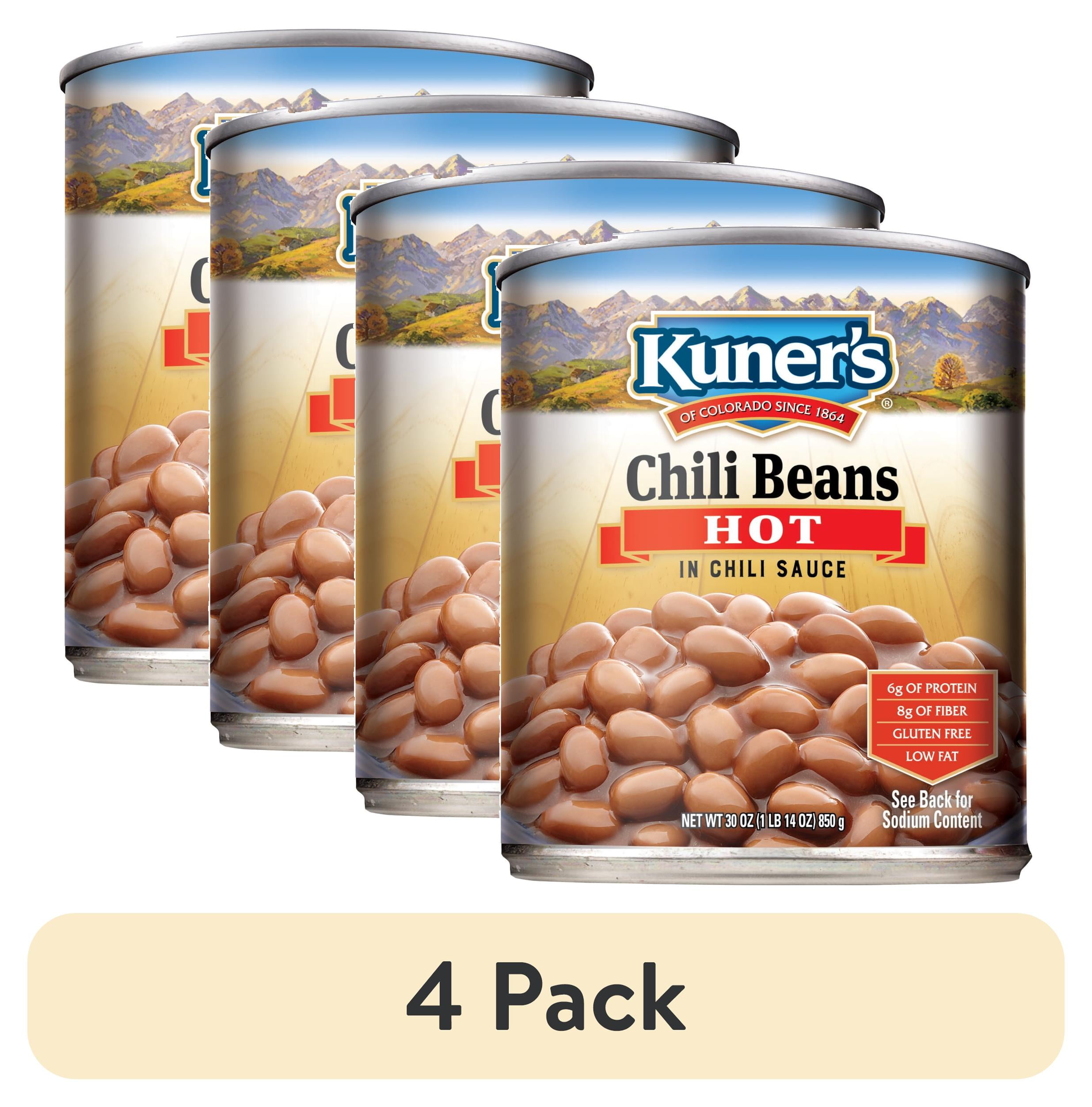 (4 pack) Kuner's Hot Chili Beans in Chili Sauce 30 oz. Can - Walmart.com