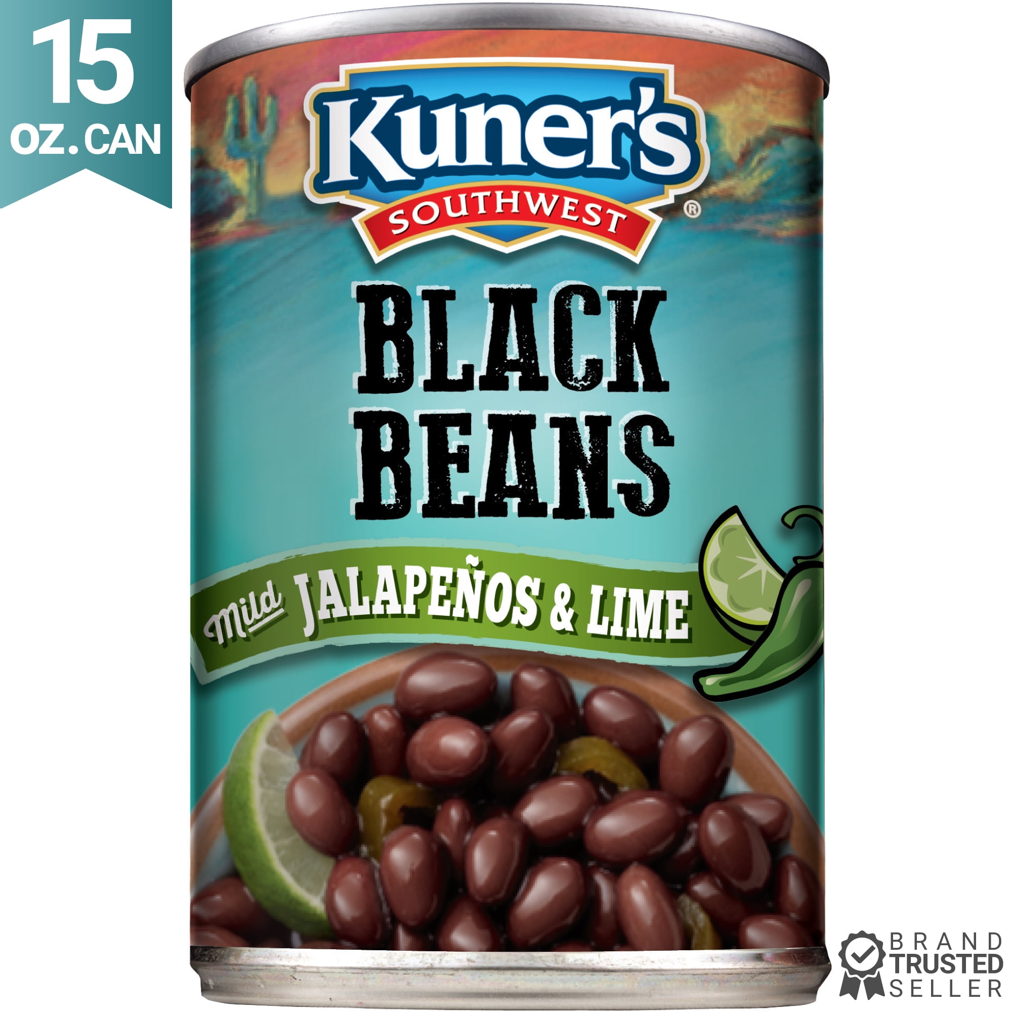 (6 pack) Kuner's Southwest Black Beans with Mild Jalapenos and Lime 15 ...