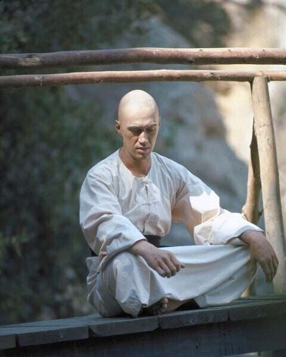 Kung Fu 1972 David Carradine as Kwai Chang Caine seated on bridge 24x36 ...