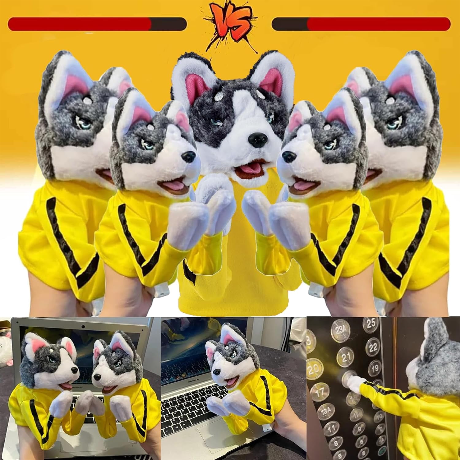 Kung Fu Animal Toy Husky Gloves Doll Children's Game Plush Toys, Kungfu ...