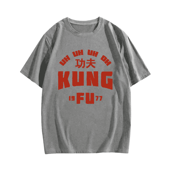 Kung Fu Chinese Characters Retro Cotton casual T-shirt - Walmart.com