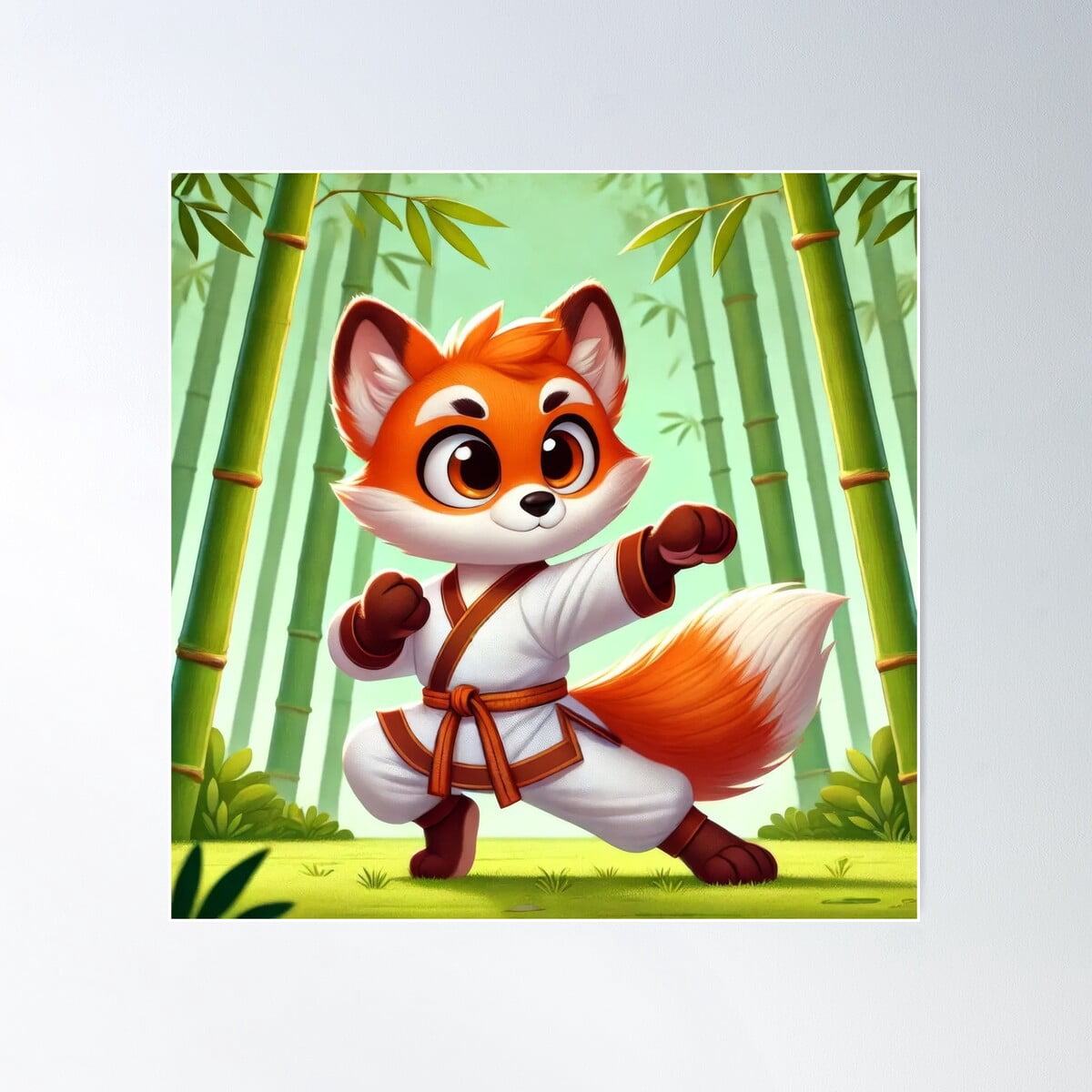 Kung Fu Fox Poster Wall Art, Modern Wall Decor For Living Room Bedroom ...