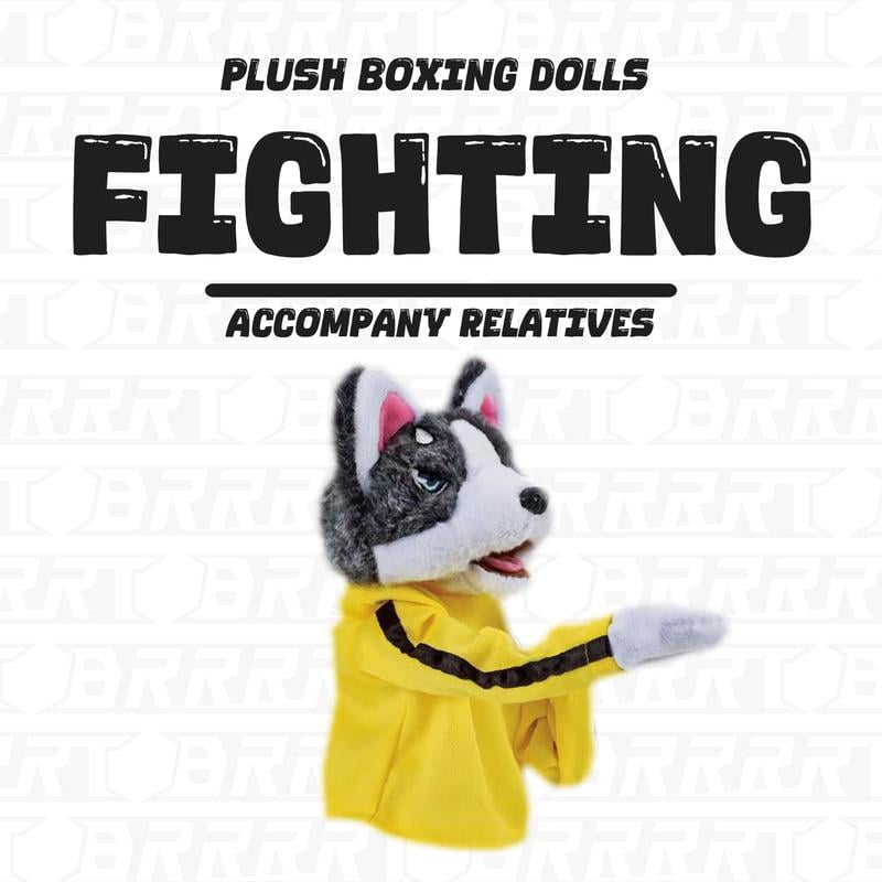 Kung Fu Husky Boxing Dog Punching Stuffed Hand Puppet, Kung Fu Animal ...