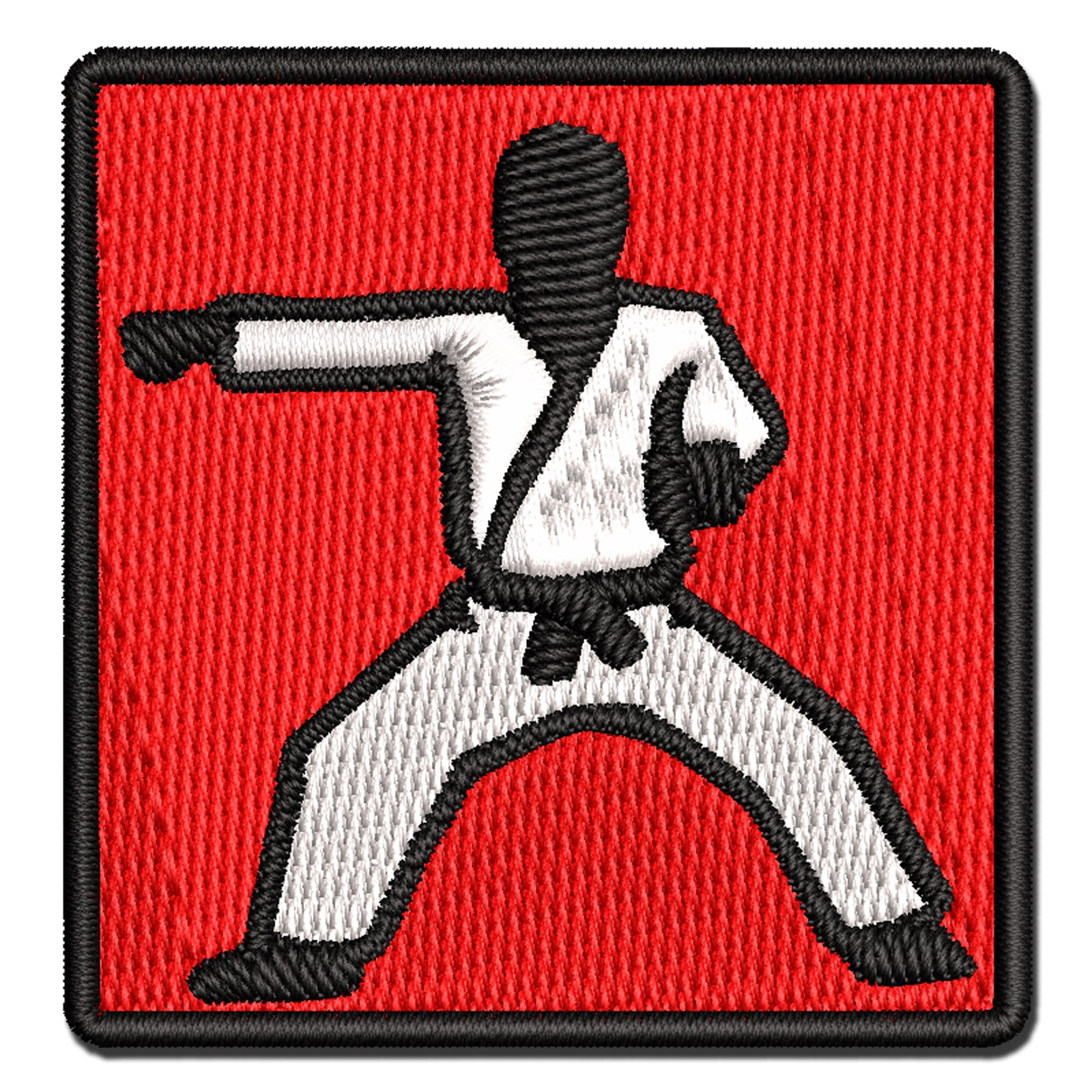 Kung Fu Martial Arts Rider Stance Karate Gi Applique Multi-Color Embroidered Hook & Loop Patch ...