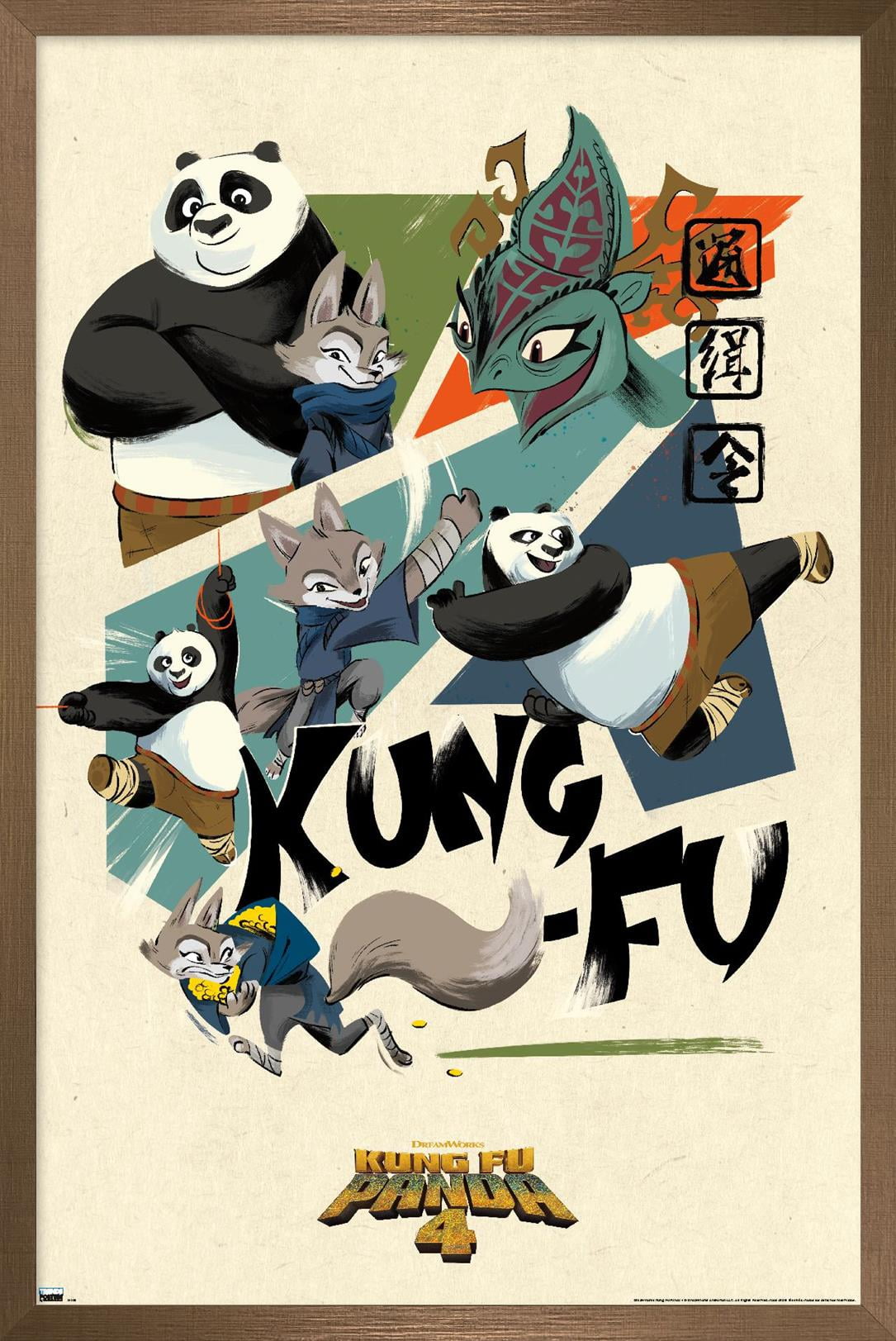Kung Fu Panda 4 - Kung-Fu Wall Poster, 14.725" x 22.375" Framed ...
