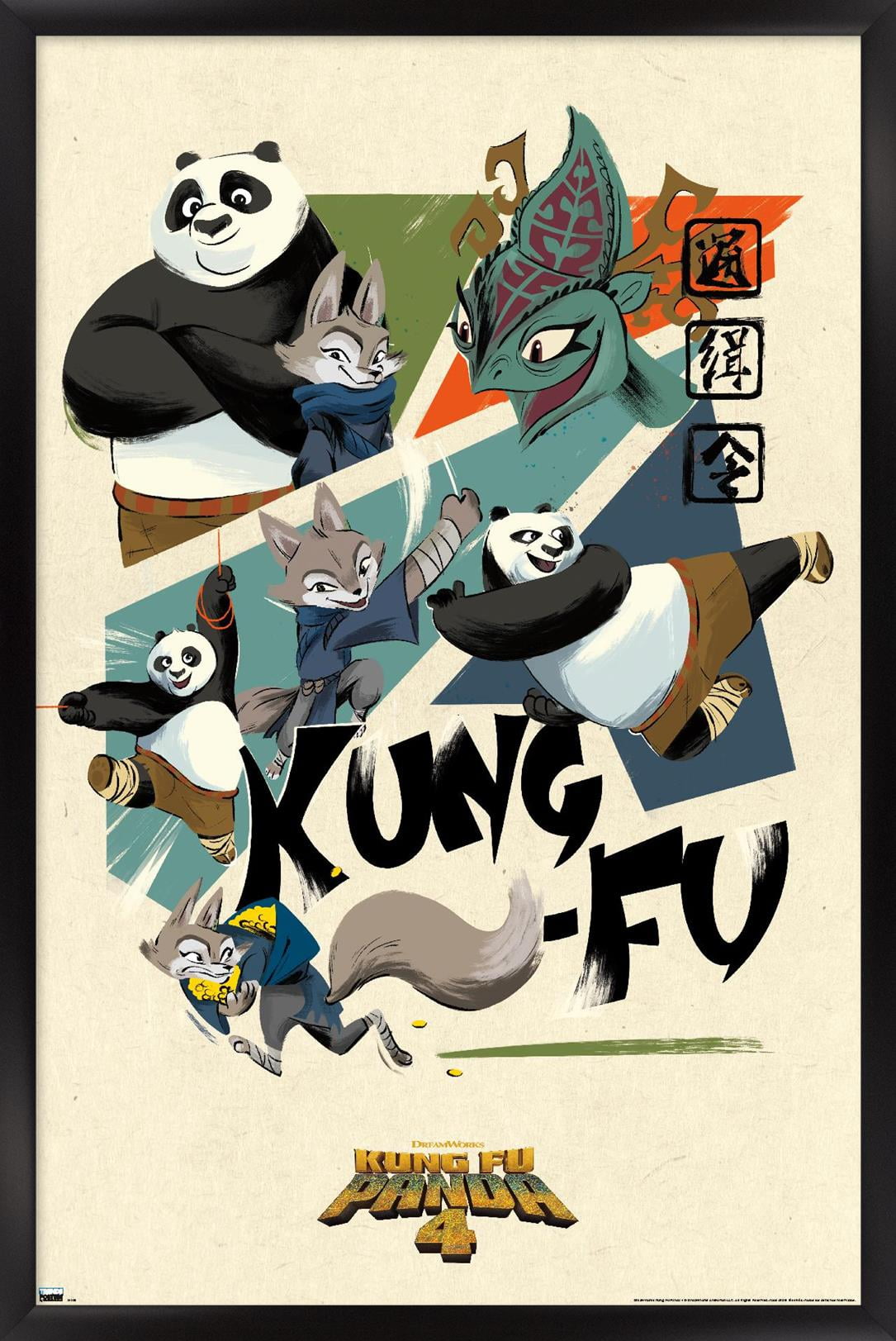 Kung Fu Panda 4 - Kung-Fu Wall Poster, 22.375" x 34" Framed - Walmart.com