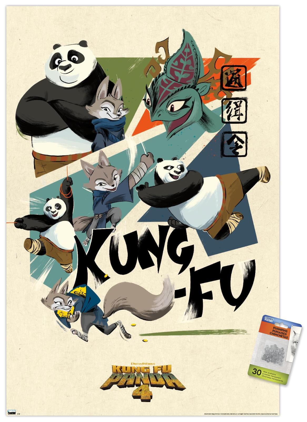Kung Fu Panda 4 - Kung-Fu Wall Poster with Push Pins, 22.375" x 34 ...