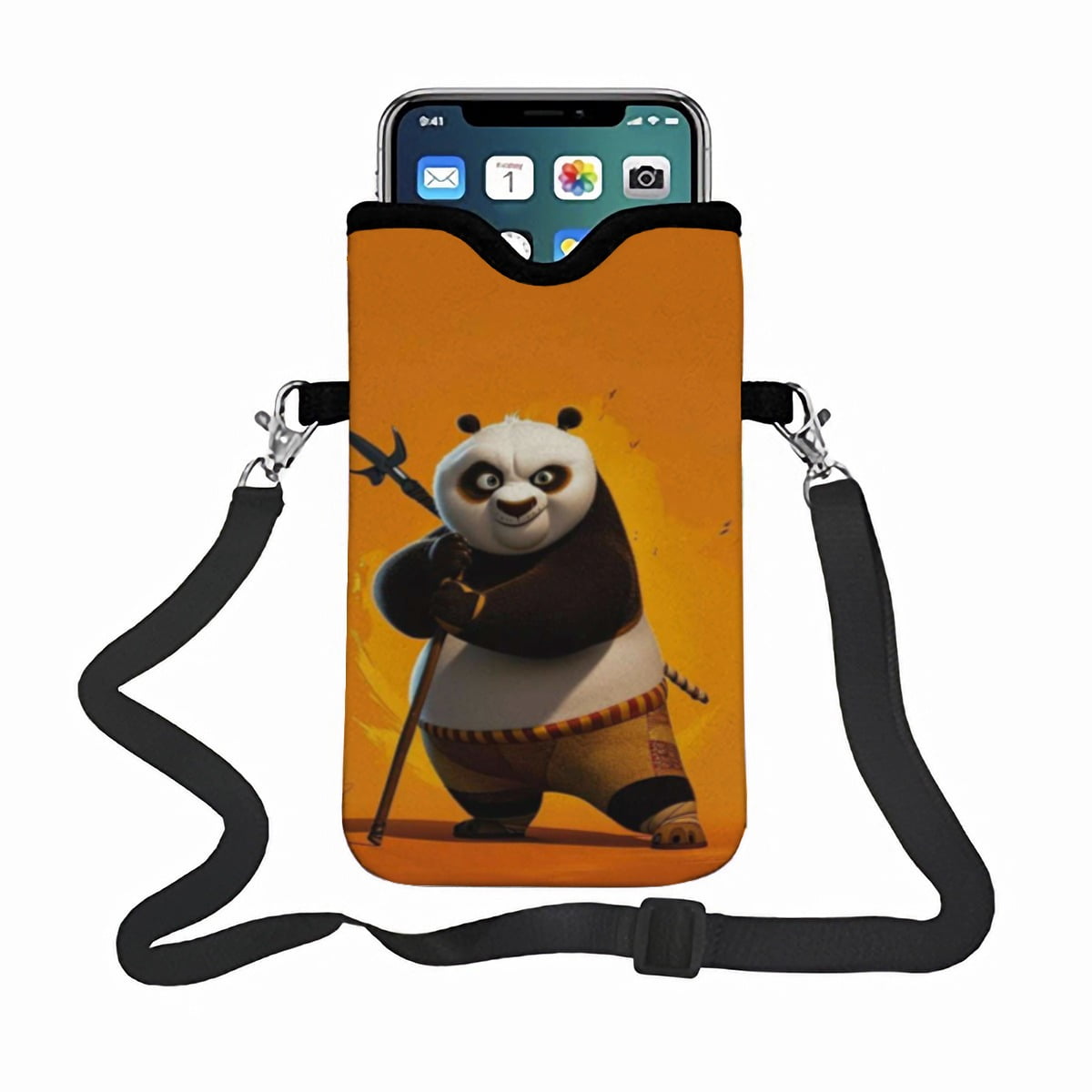 Kung Fu Panda 4 crossbody phone holder, equipped with an adjustable ...