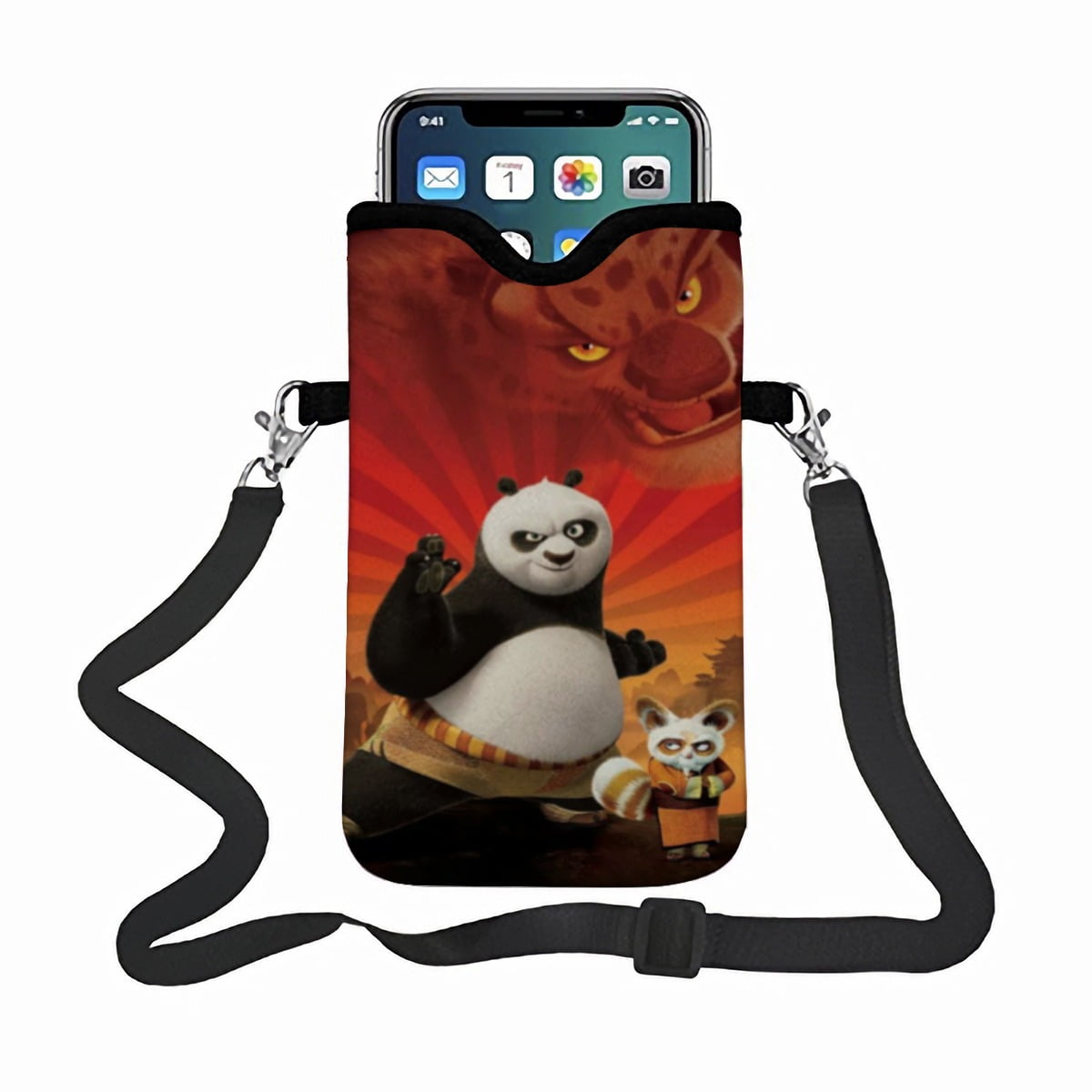 Kung Fu Panda 4 phone satchel, featuring an adjustable strap small bag ...