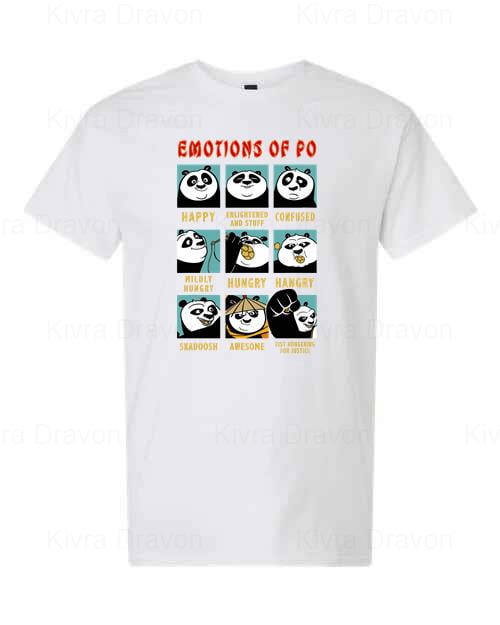 Kung Fu Panda Emotions of Po Dreamworks Cartoon Movie Fan T-Shirt ...