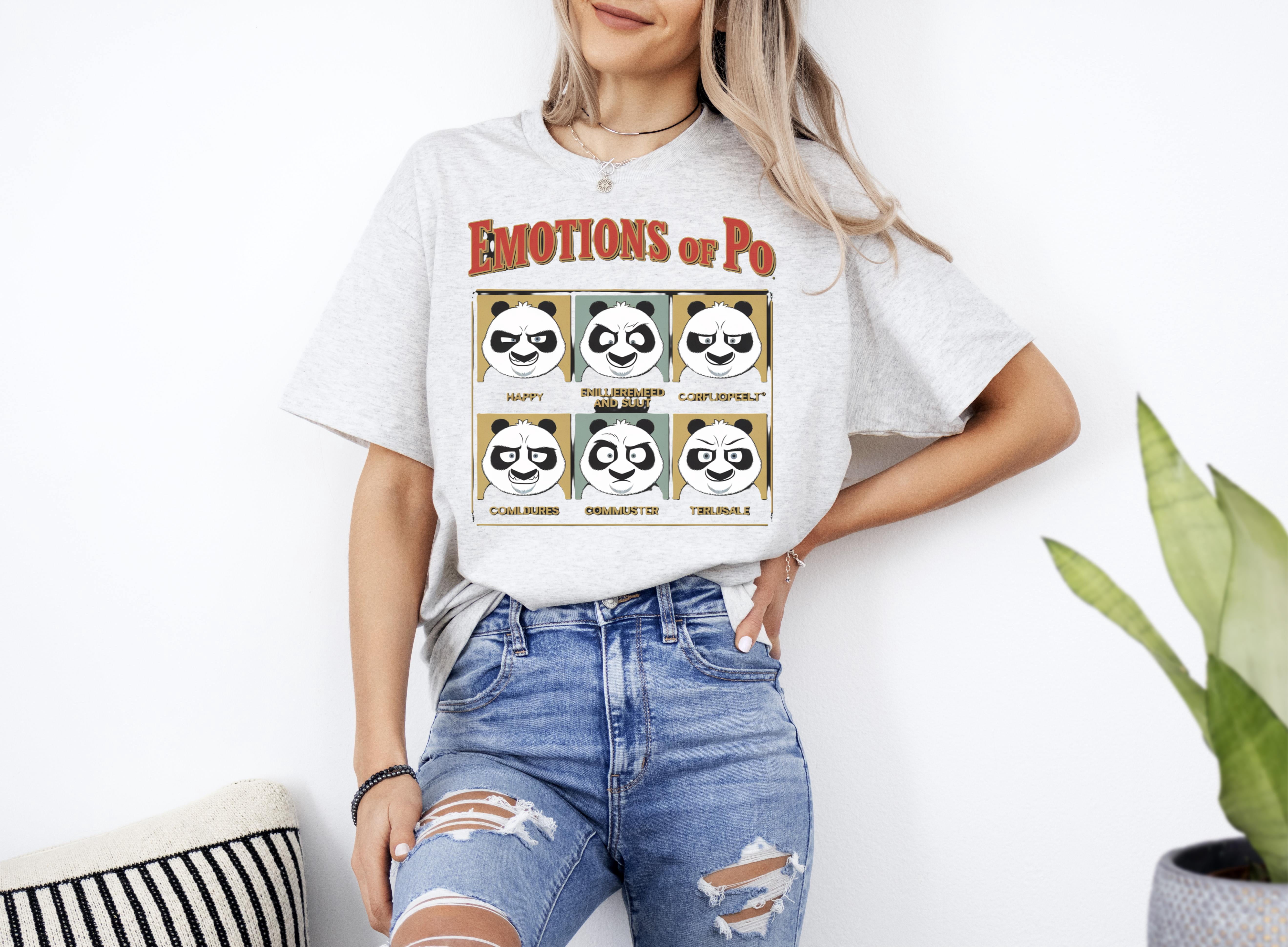 Kung Fu Panda Po Emotion T-Shirt. Official DreamWorks Movie Graphic Tee ...