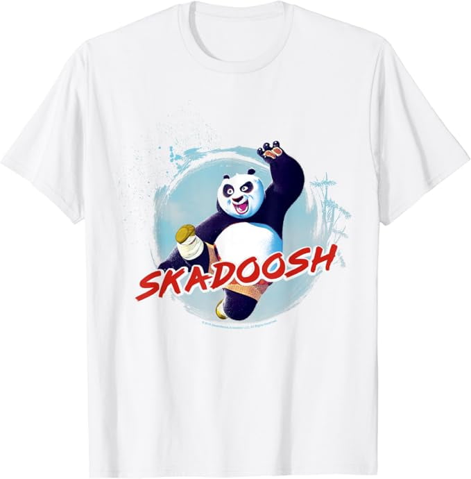 Kung Fu Panda Po Skadoosh Action Pose T-Shirt, White Color, Size L ...