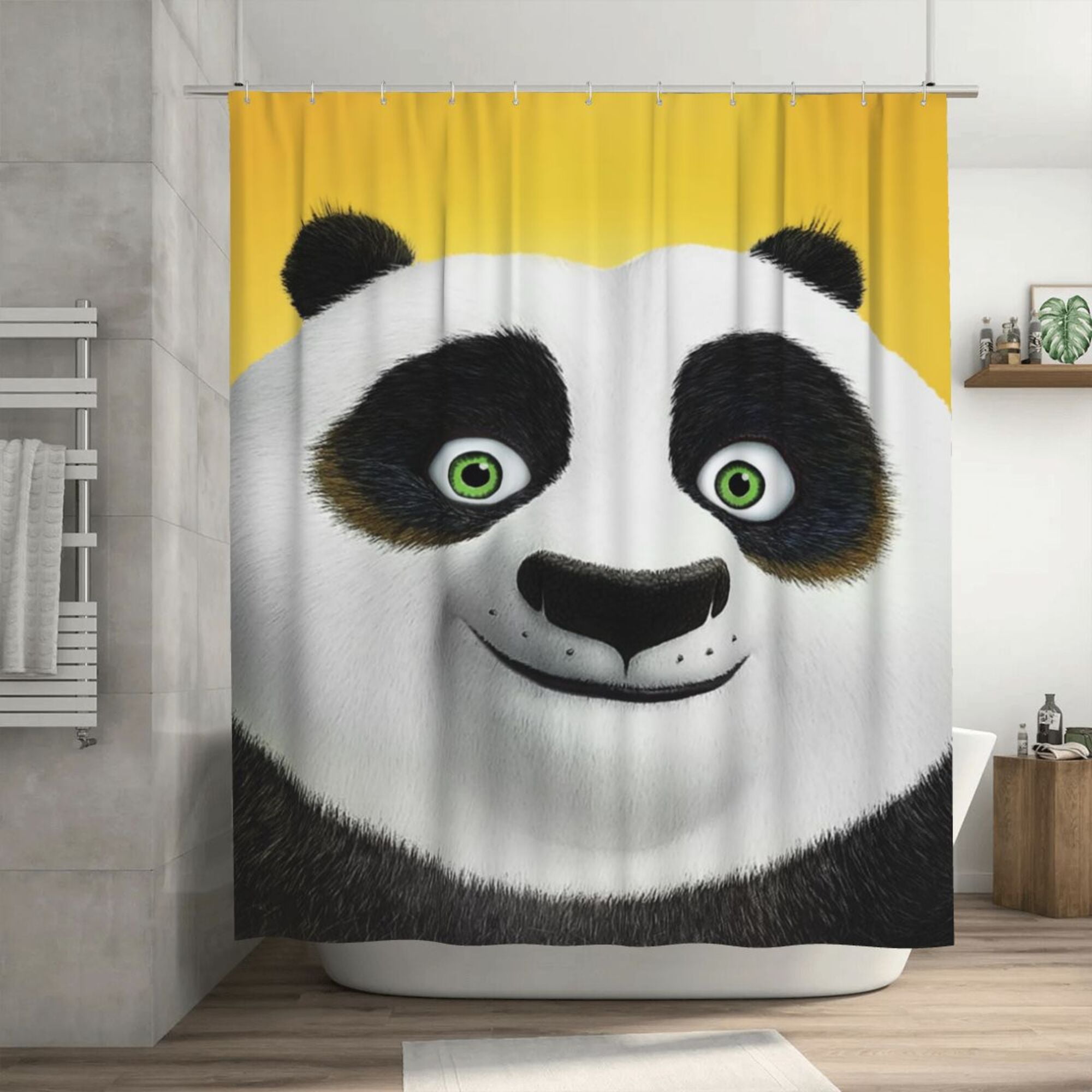 Kung Fu Panda Shower Curtain, 72 x 72 inch Waterproof Fabric Shower ...