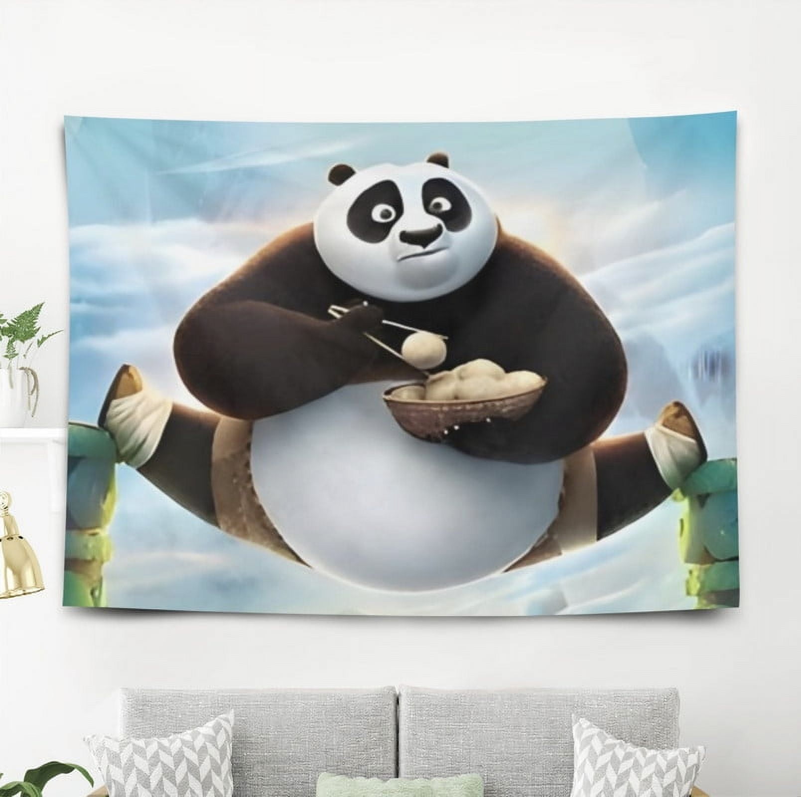 Kung Fu Panda pattern wall hanging 50*60 inches high-quality peach skin ...