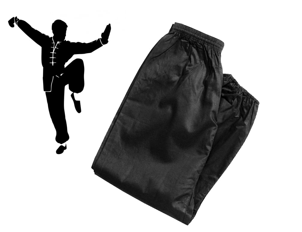 Kung Fu Tai Chi Uniform Pants Black elastick kung fu Uniform Pants ...