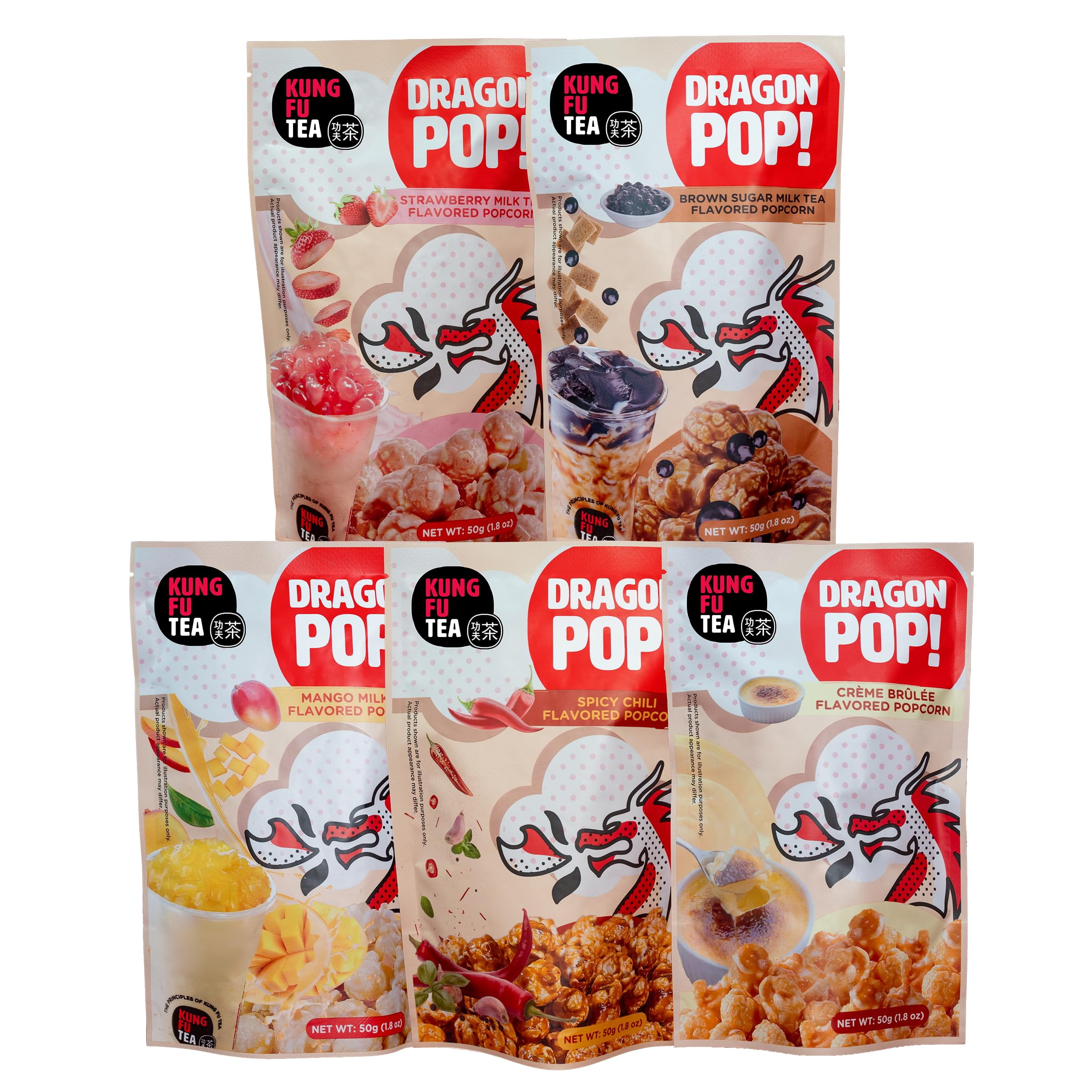 Kung Fu Tea Dragon IRF13 Pop Popcorn - Gourmet Flavored Popcorn in Boba ...